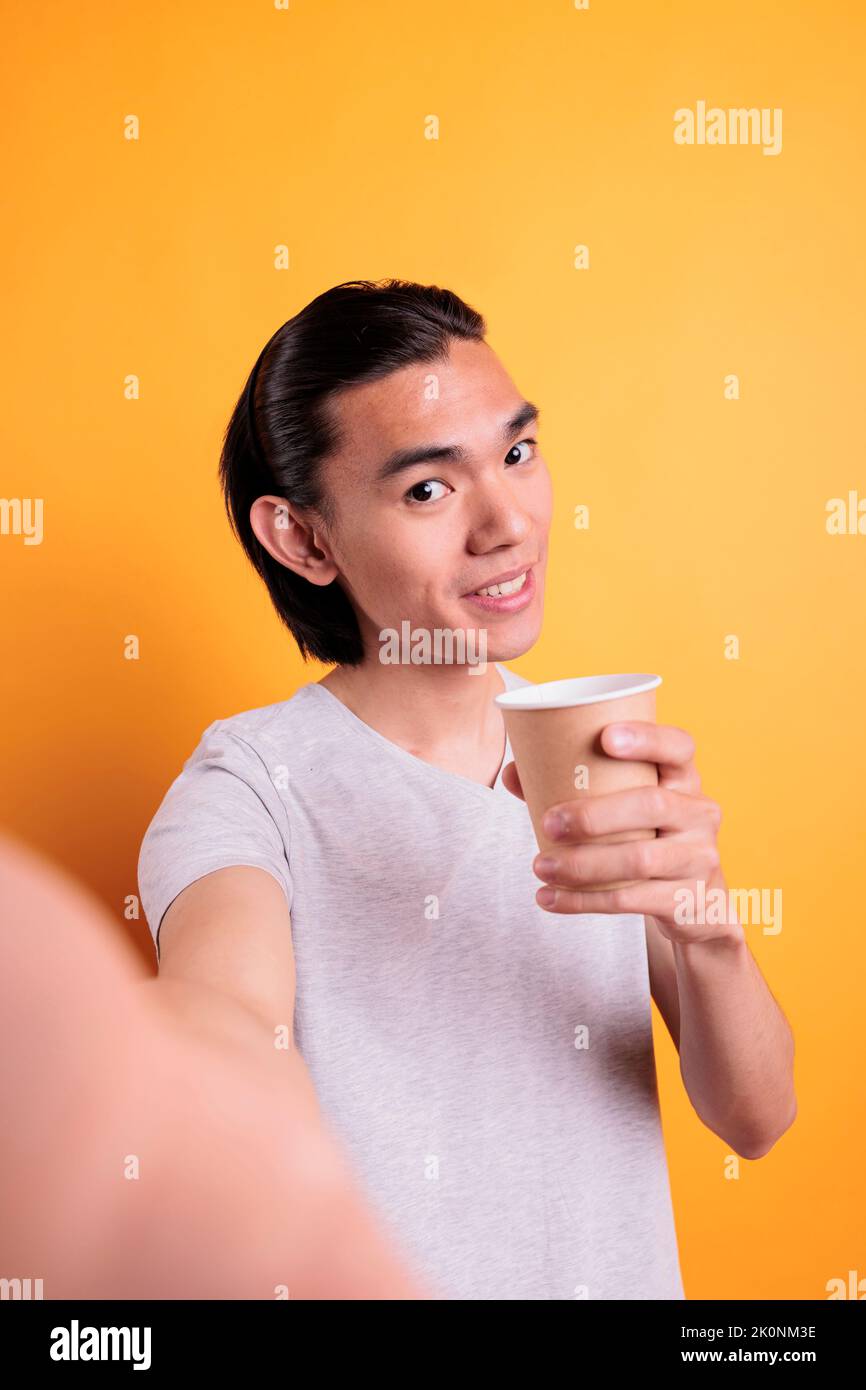 First person view man holding hi-res stock photography and images - Alamy