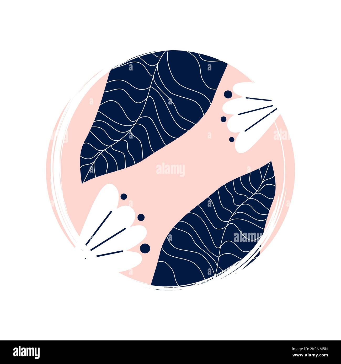 Cute logo or icon vector with abstract flowers in contemporary flat ...