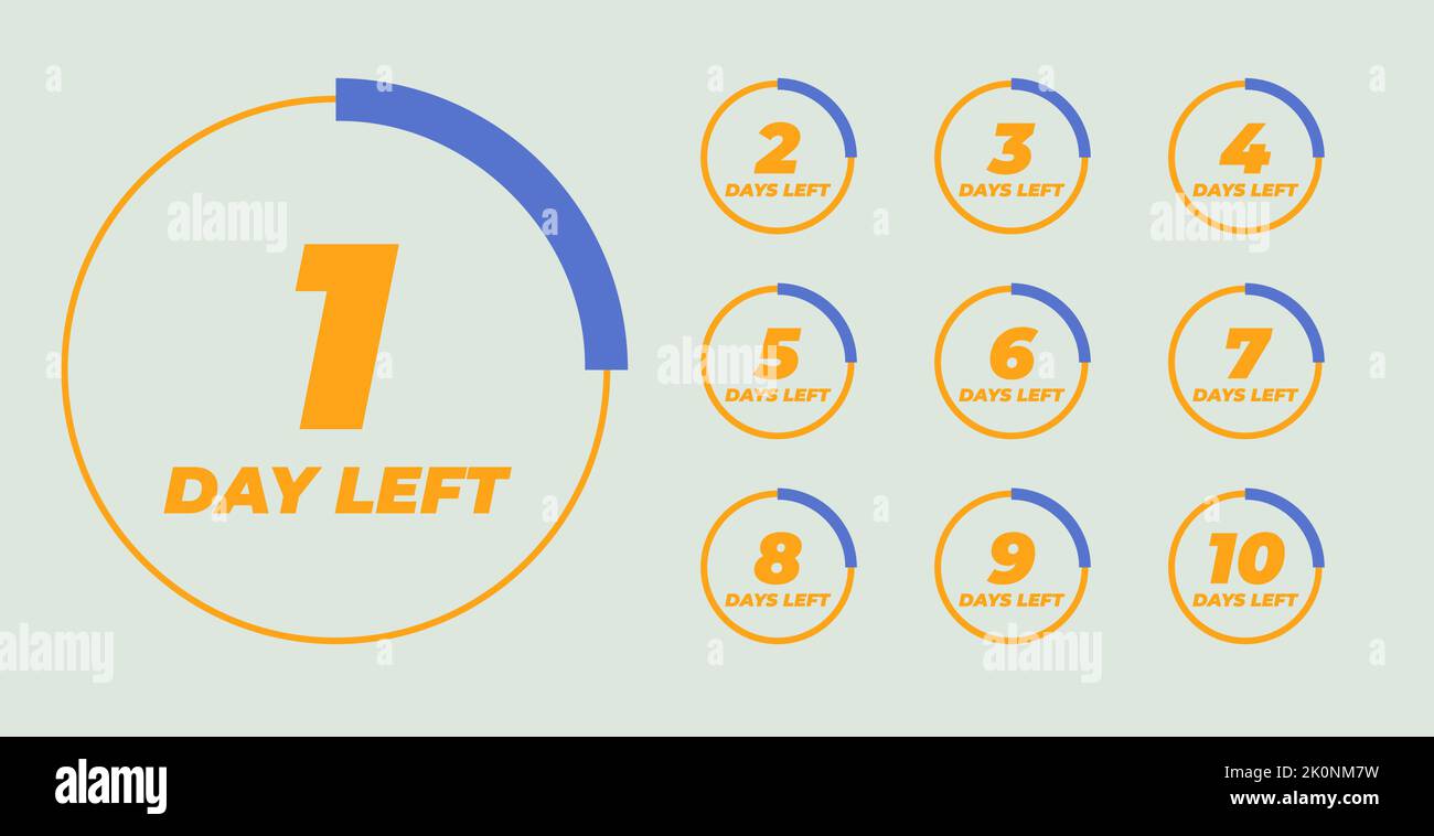 Number of days left to go badges. Vector illustration Stock Vector ... Number of days left to go badges. Vector illustration Stock Vector ...