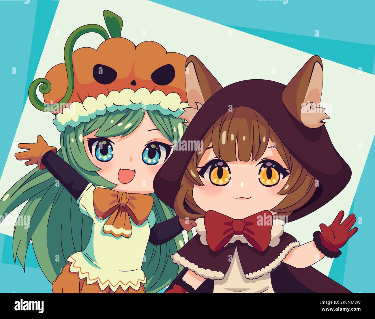anime chibi girls Stock Vector Image & Art - Alamy