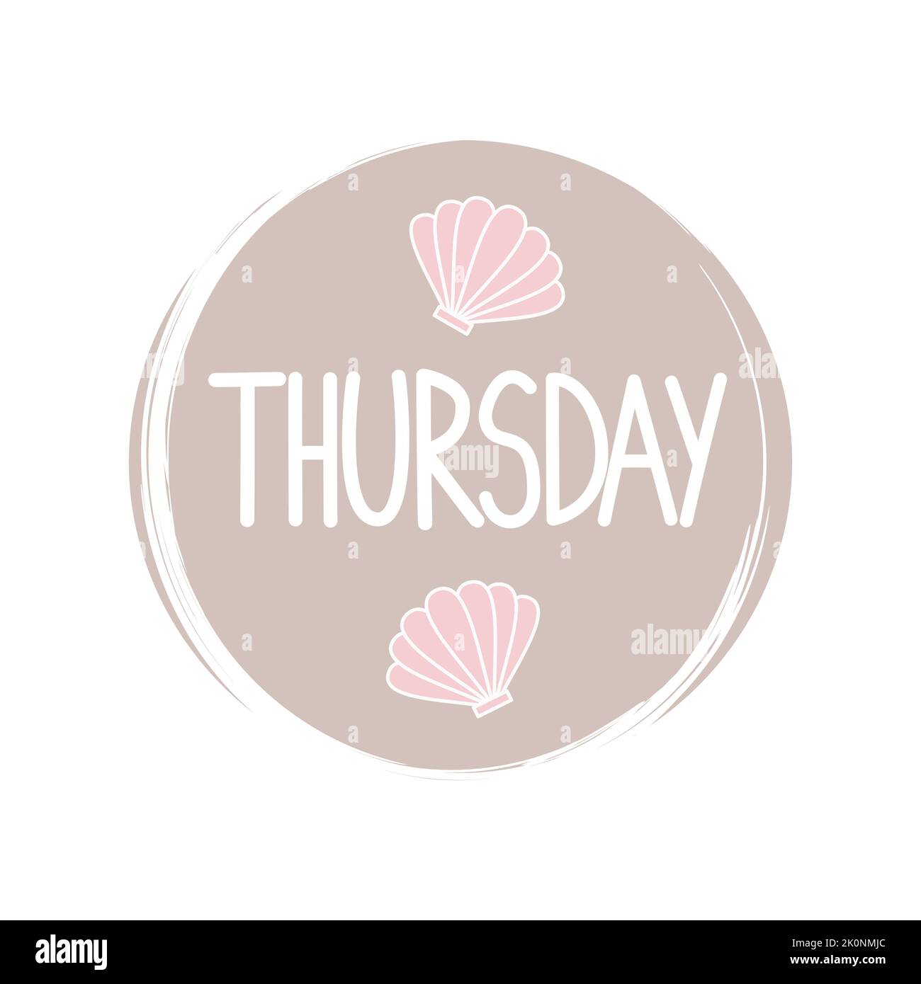 Cute logo or icon vector with hand drawn lettering thursday word ...