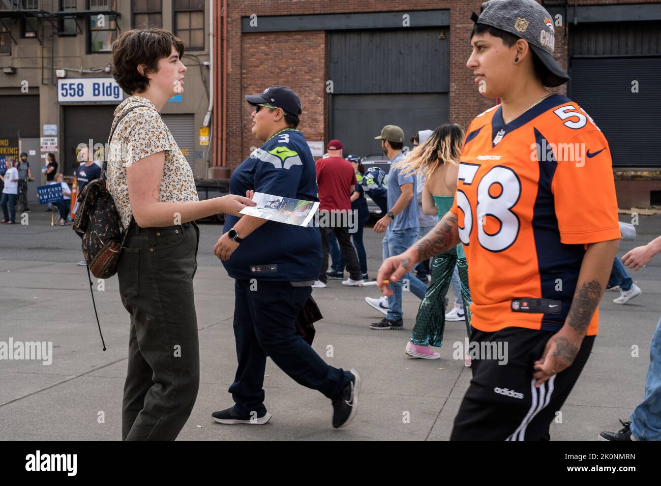 Seattle, USA. 12th Sep, 2022. A pro-union members at Lumen Field before ...