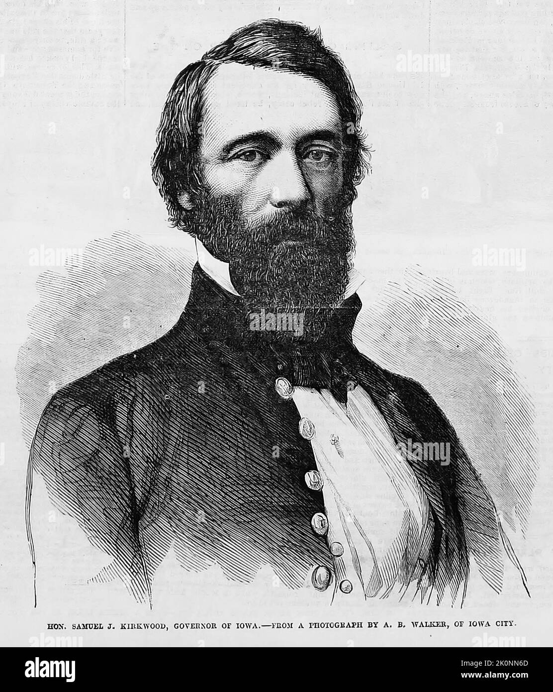 Portrait of Samuel Jordan Kirkwood, Governor of Iowa. 1861. 19th ...