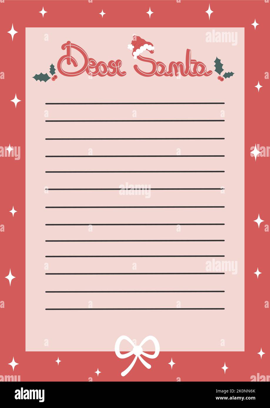 Cute lovely hand drawn cartoon vector template for Christmas letter to ...