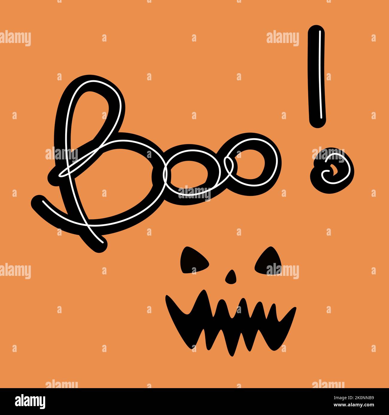 Cute hand drawn lettering boo vector card illustration Stock Vector ...