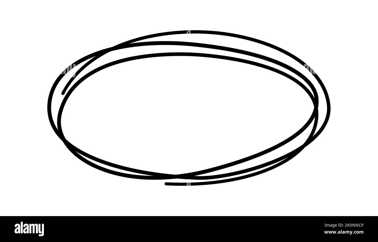 Hand drawn scribble oval. Doodle sketch underline. Highlight circle ...