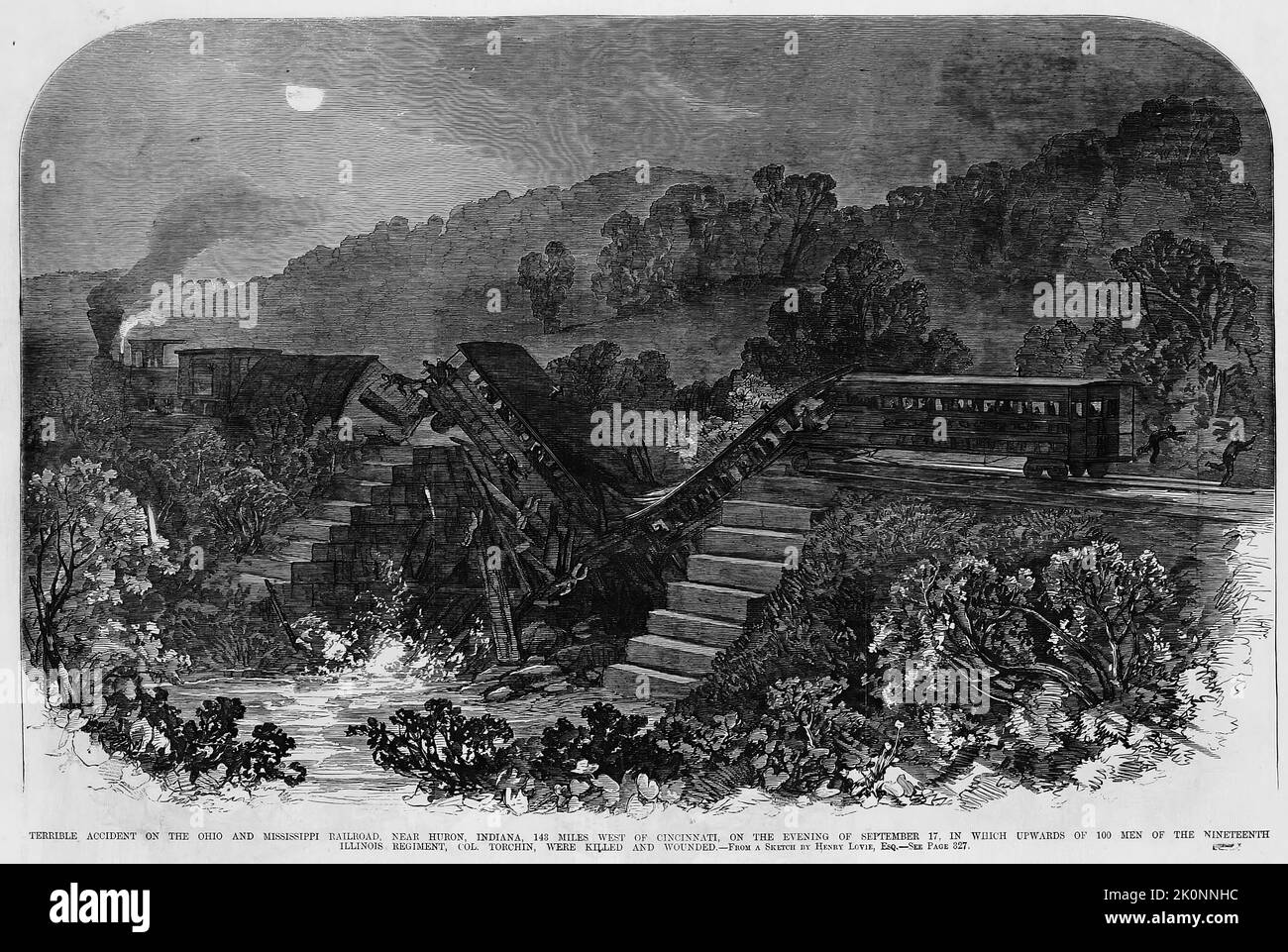 Terrible accident of the Ohio and Mississippi Railroad, near Huron ...
