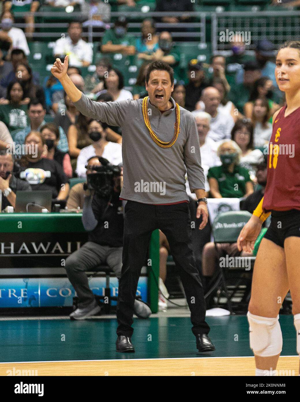 Honolulu, Hawaii. September 10, 2022 - USC coach yells in a play during ...