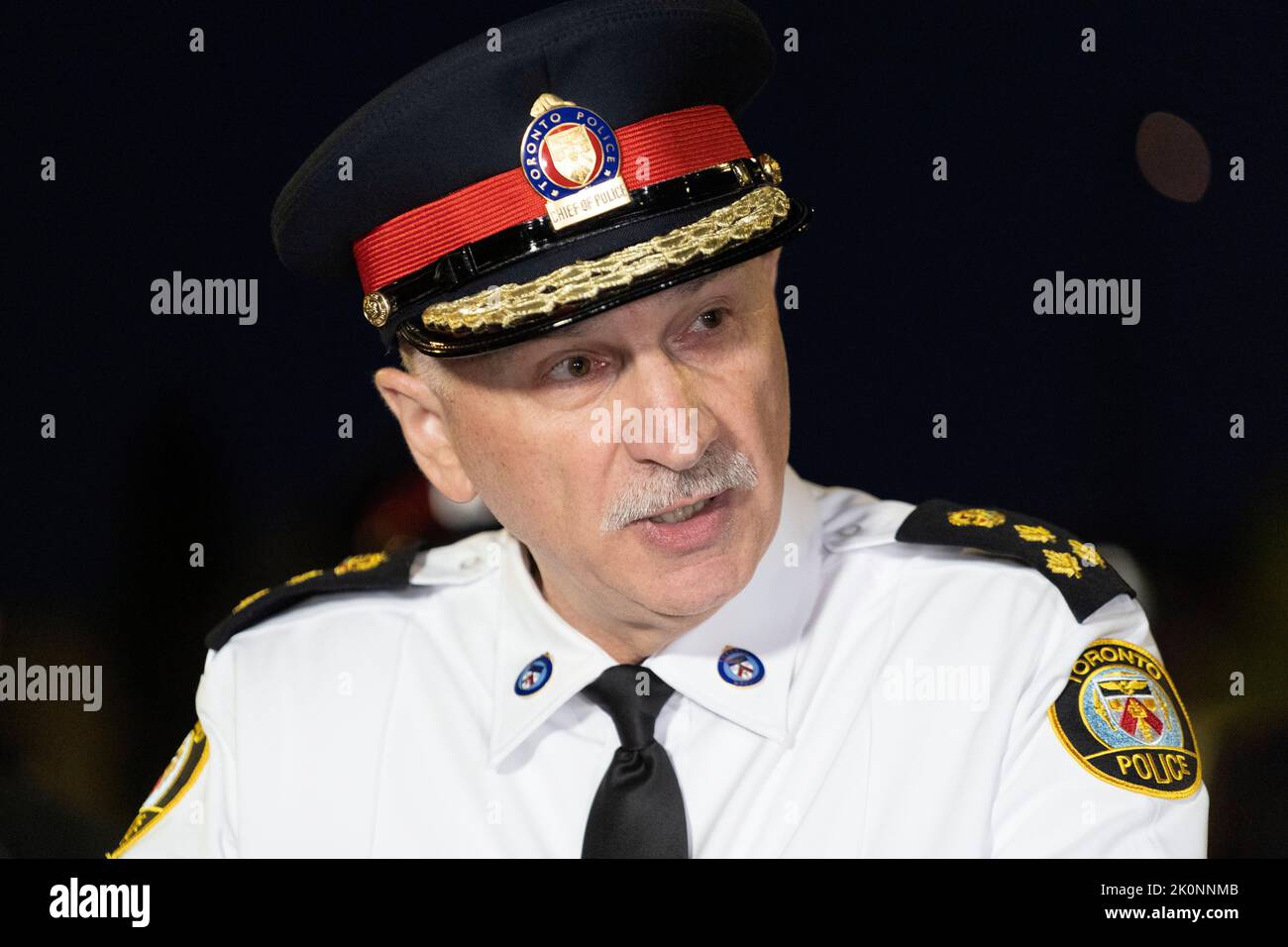 Toronto Police Chief James Ramer speaks to the media at the scene of a ...