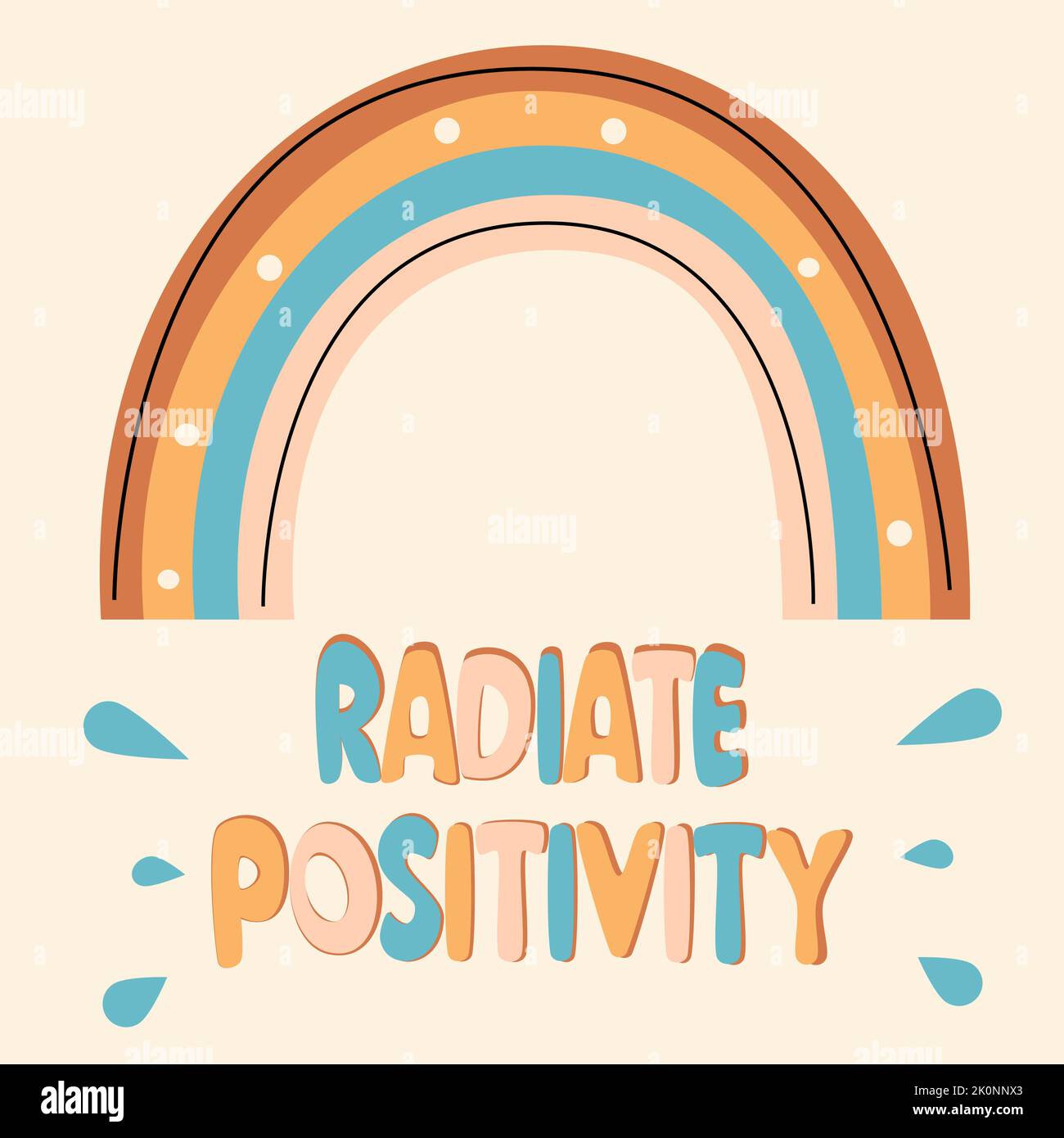Cute colourful modern minimalist hand drawn lettering radiate ...