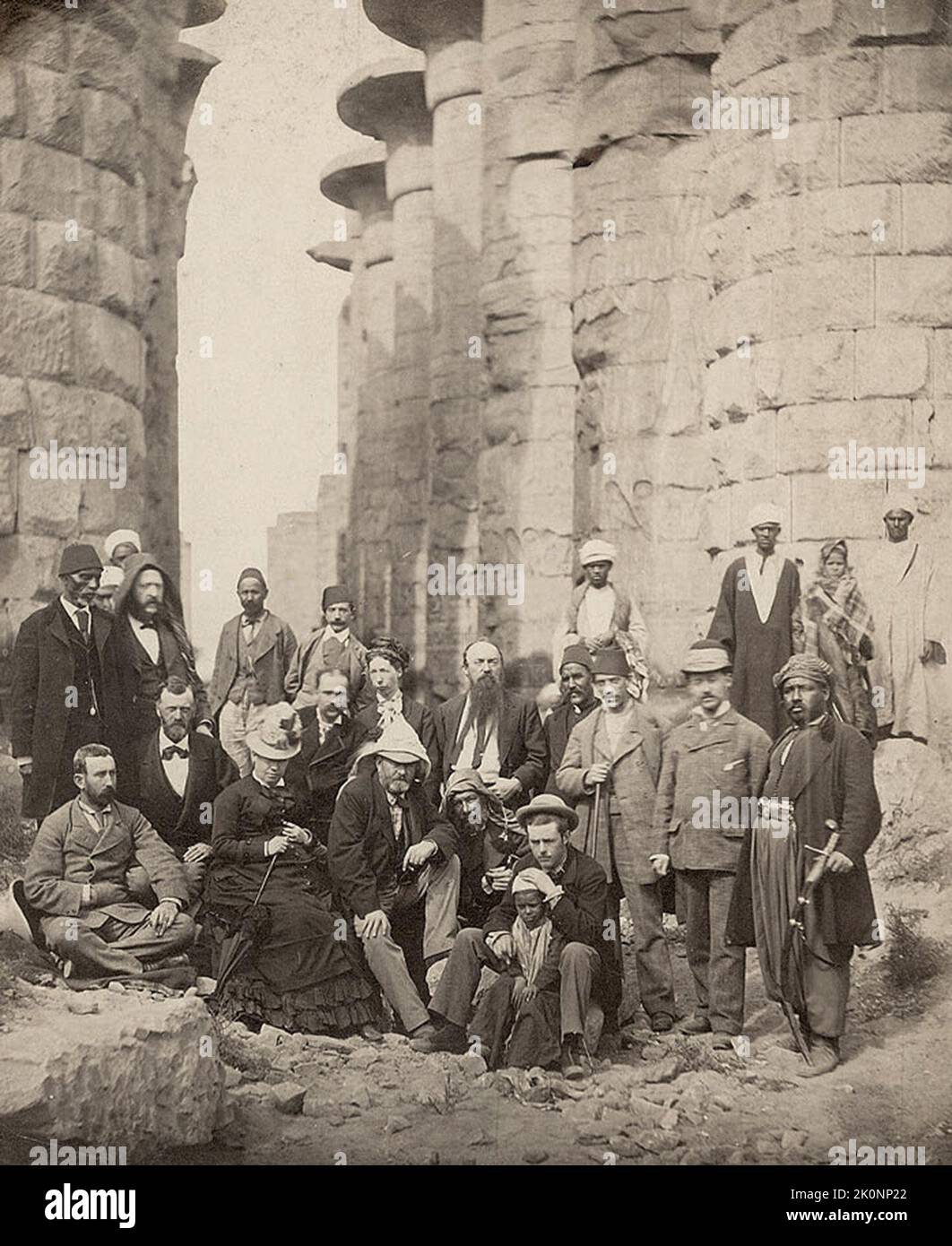Grant (front row, center) and family at Karnak, January 1878 Stock ...