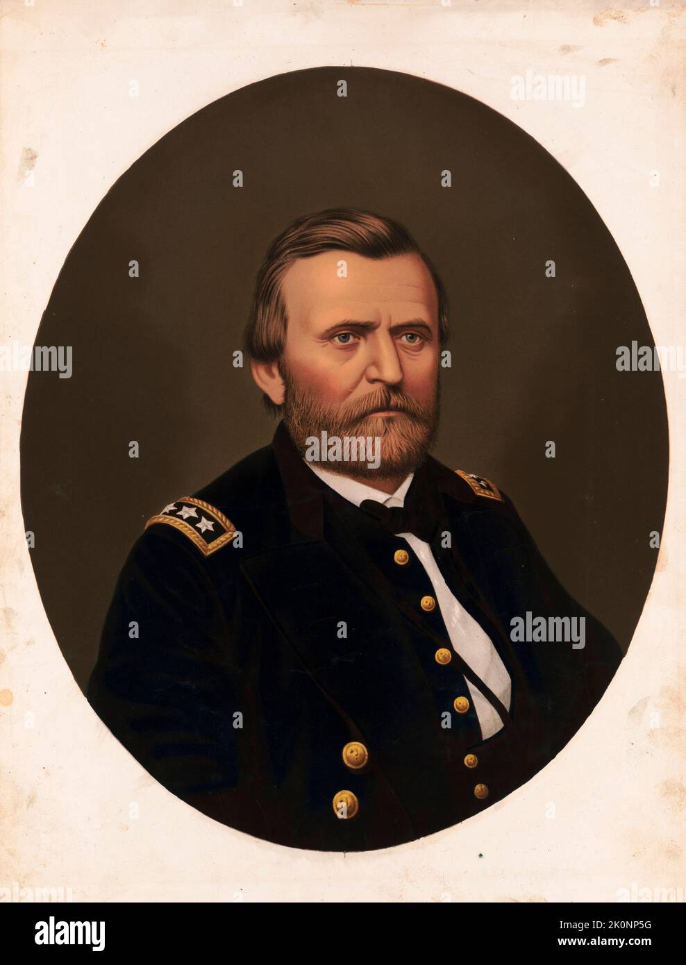 A painting of Ulysses Grant who was the 18th predident of the USA. He ...