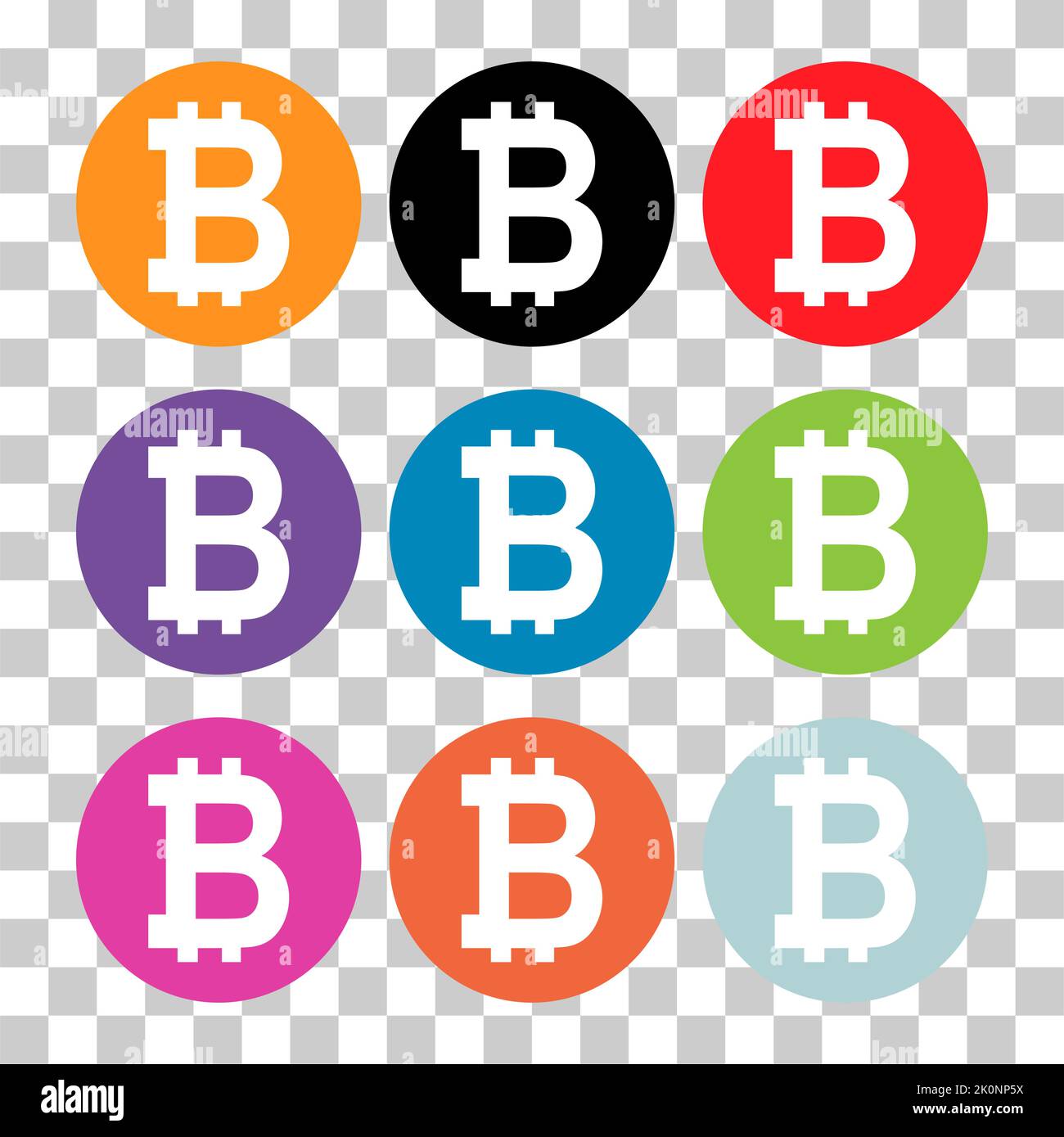 Set of Bitcoin web coin, internet electronic crypto design symbol ...