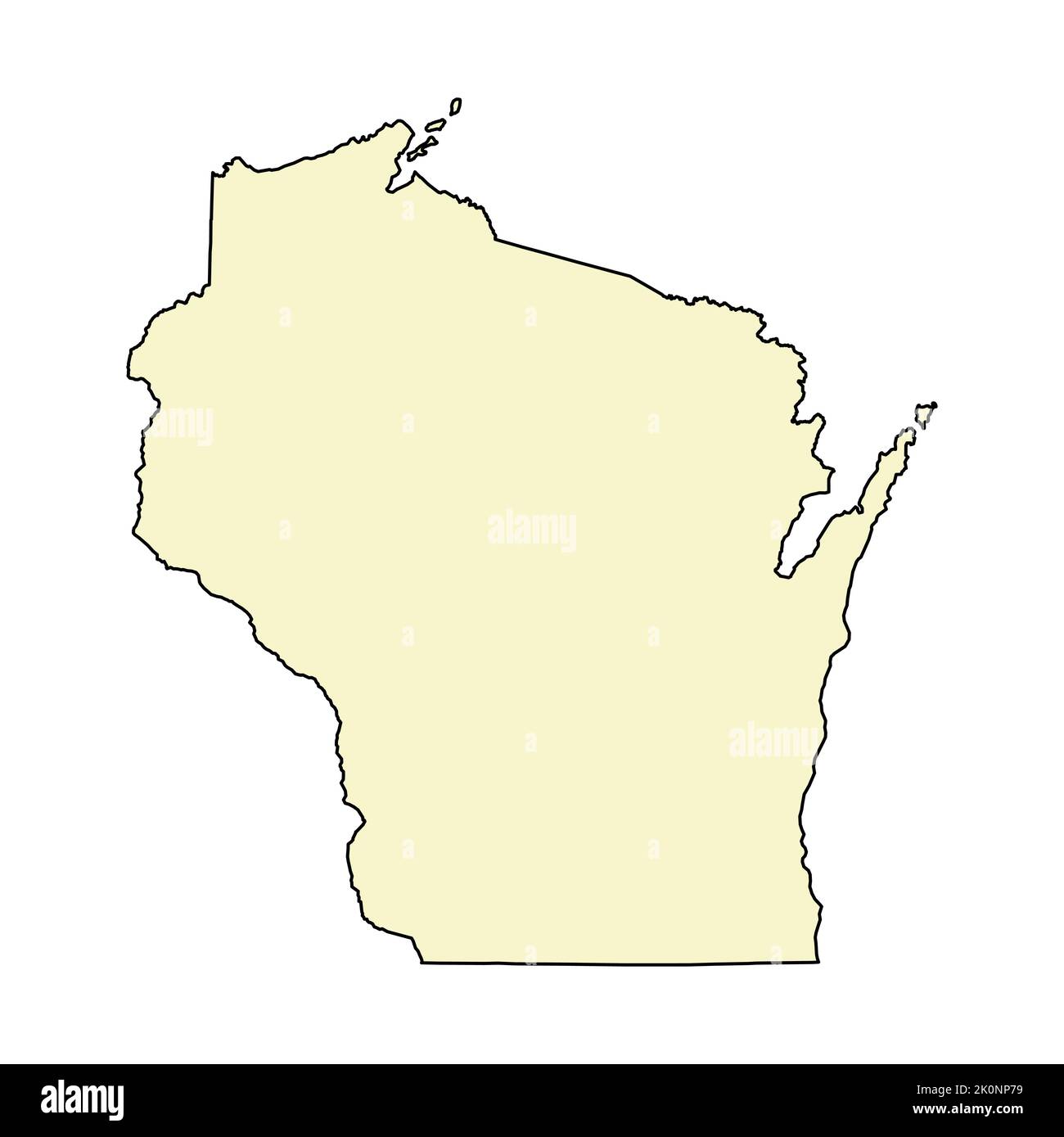 Wisconsin map shape, united states of america. Flat concept icon symbol ...
