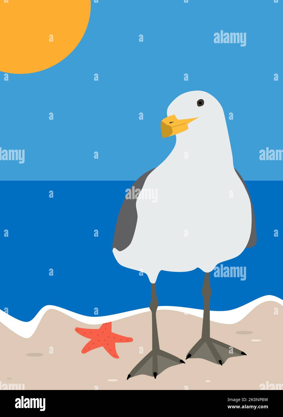 Seagull poster portrait and picture Stock Vector Images - Alamy