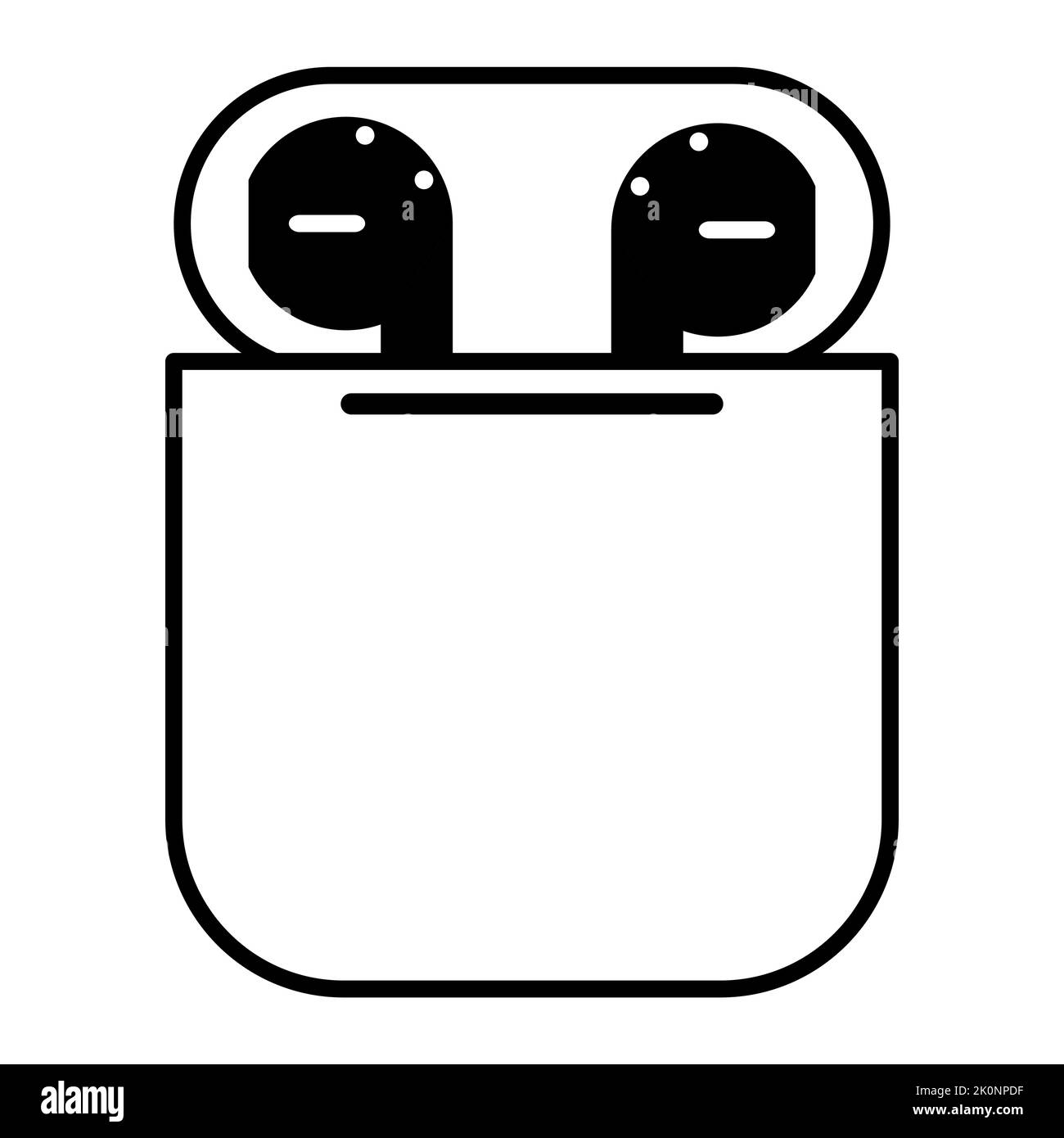 Earphones music flat icon, sound technology device sign, web audio ...