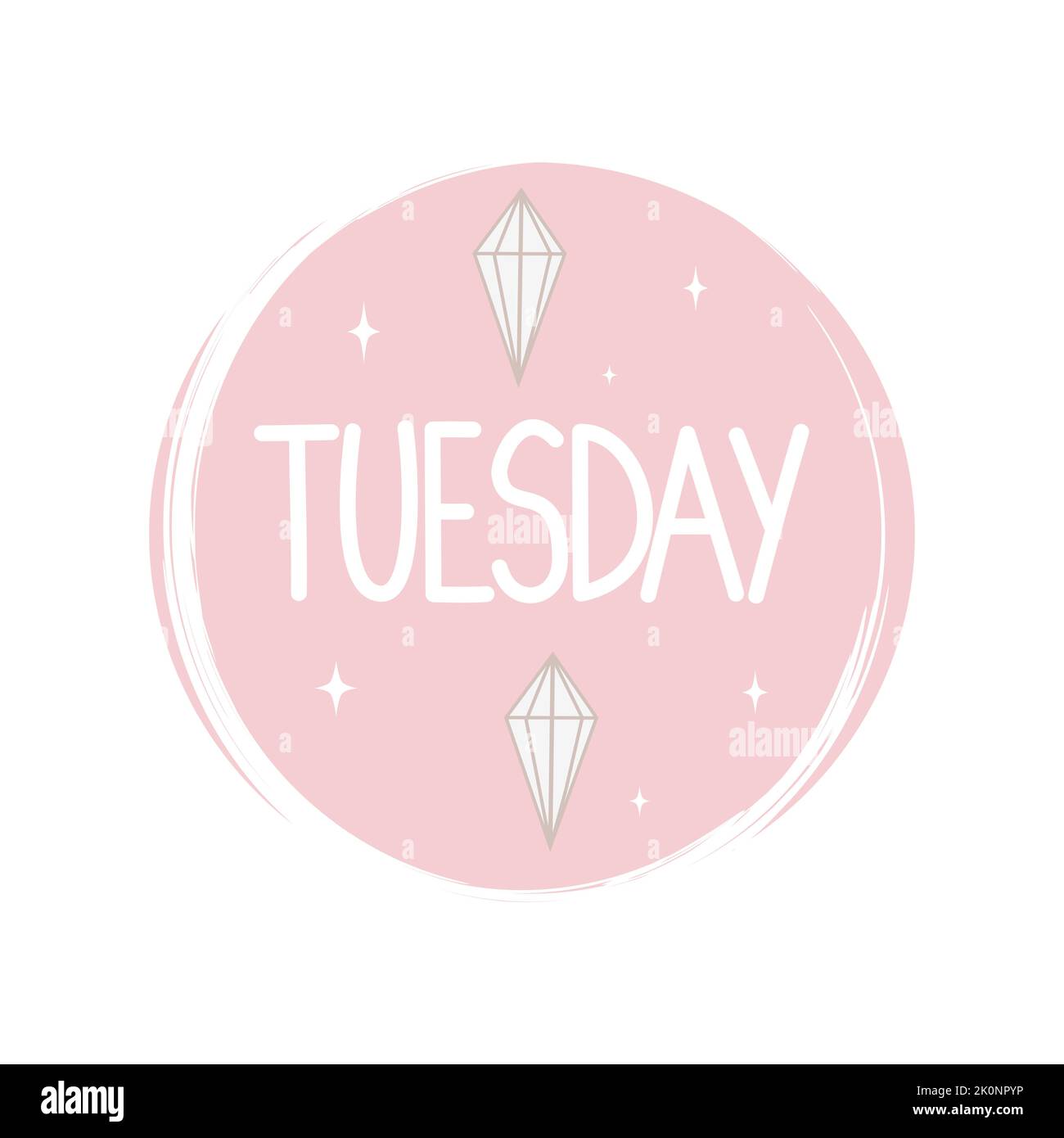 Cute logo or icon vector with hand drawn lettering tuesday word ...