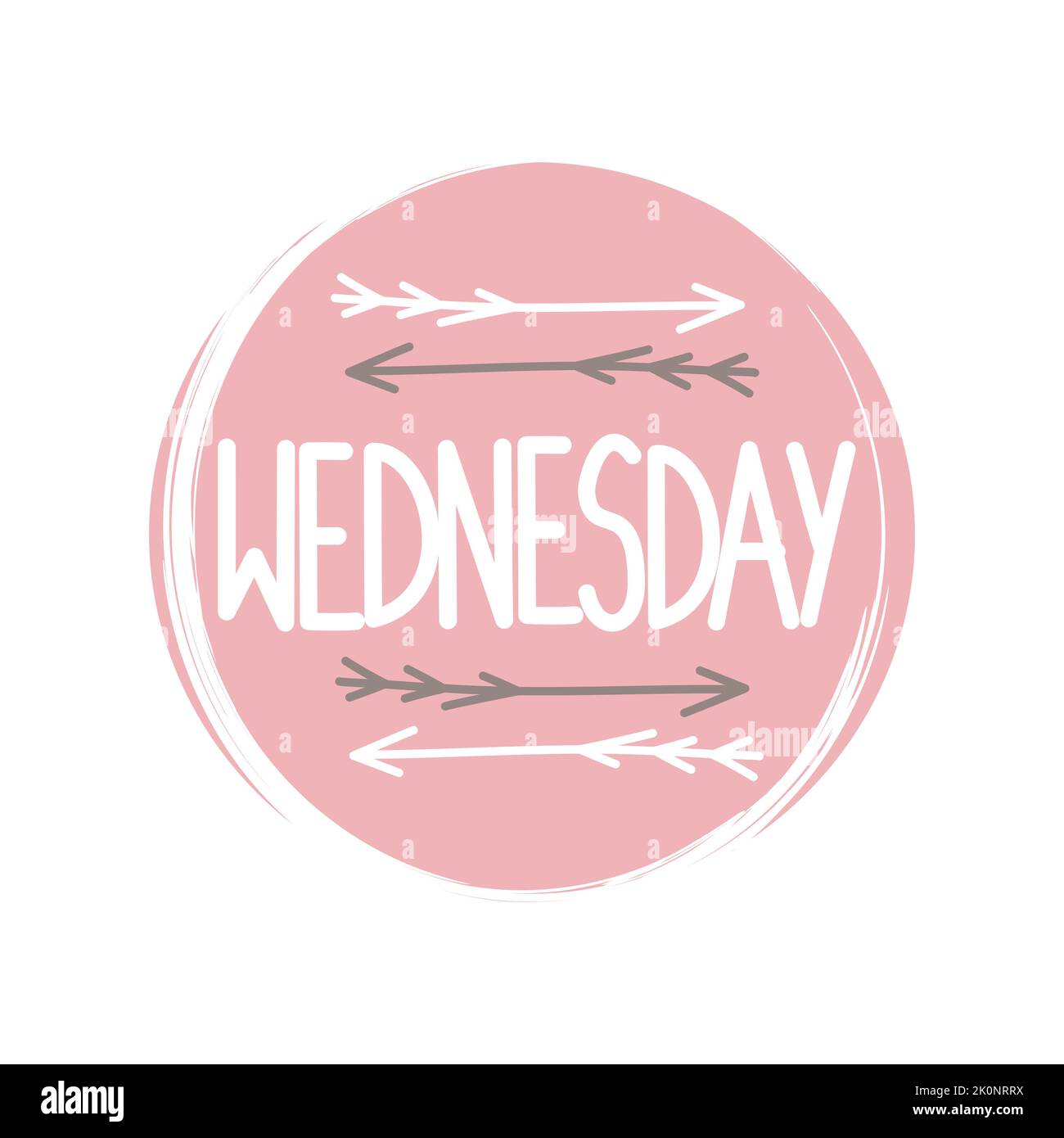 Cute logo or icon vector with hand drawn lettering wednesday word ...