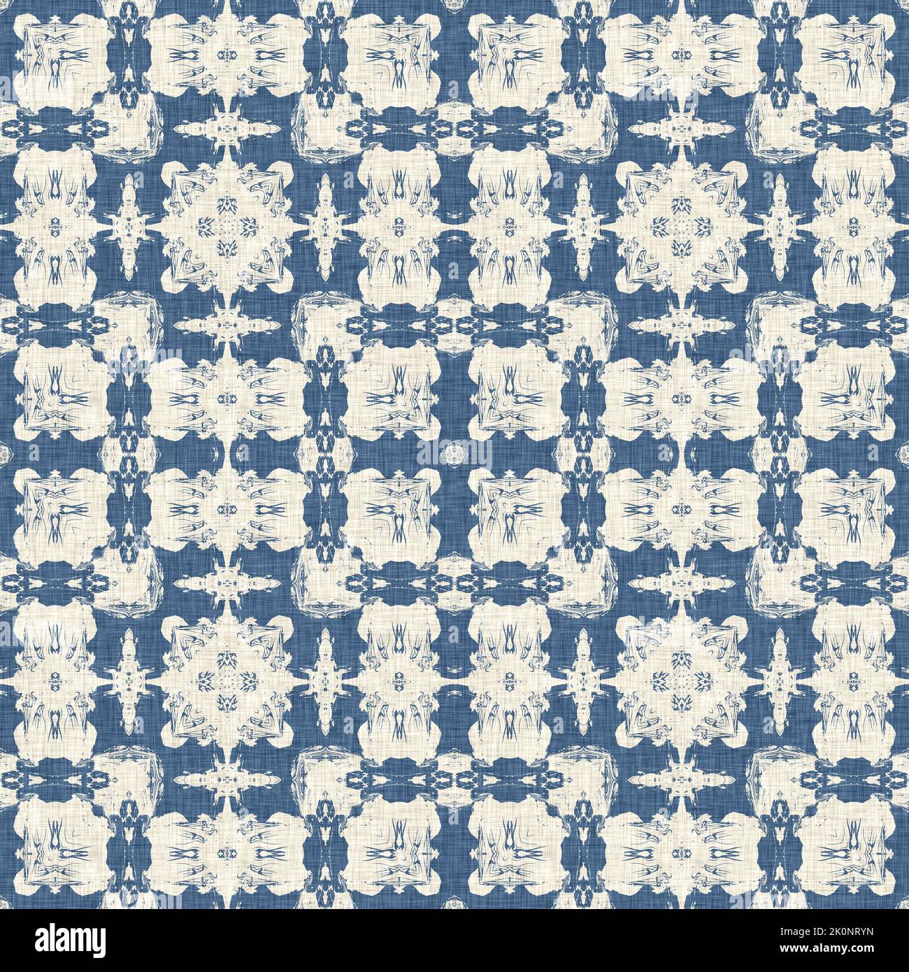 French blue quilt printed fabric pattern for shabby chic home decor ...