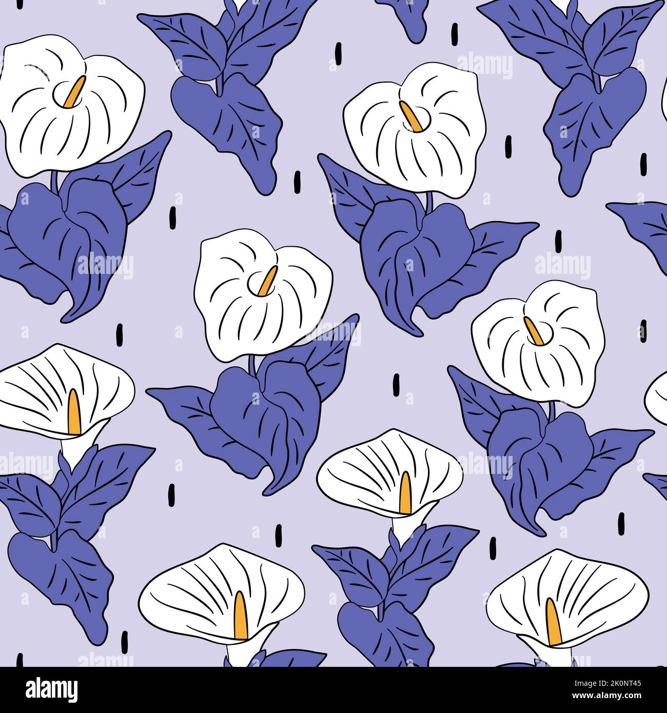 cute elegant beautiful very peri seamless vector pattern illustration ...