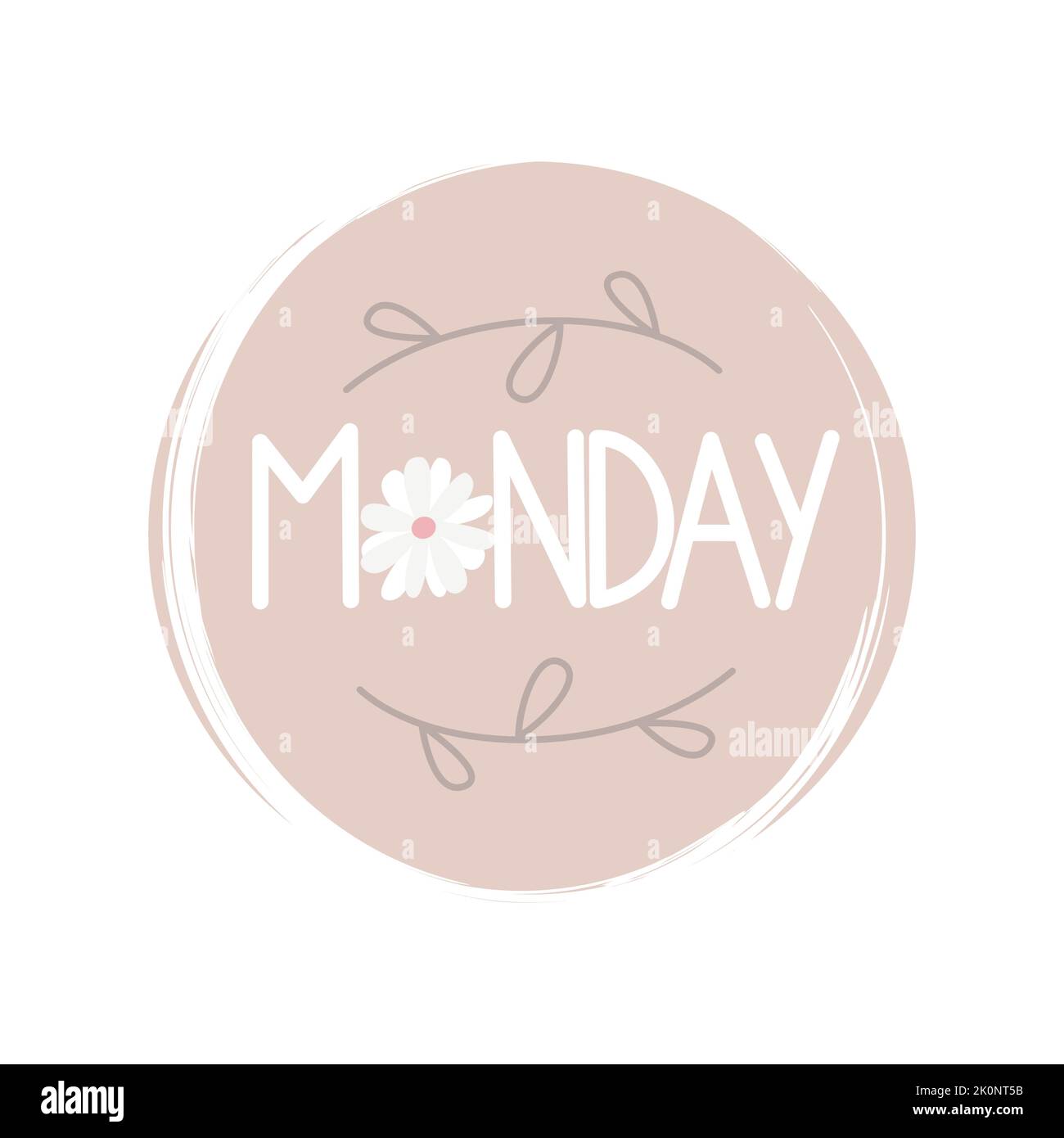Cute logo or icon vector with hand drawn lettering monday word ...