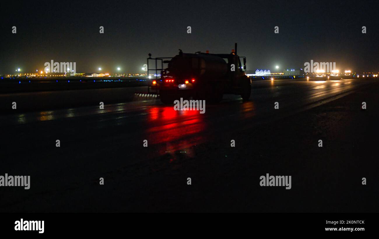 A U.S. Airman, assigned to the 577th Expeditionary Prime BEEF Squadron ...