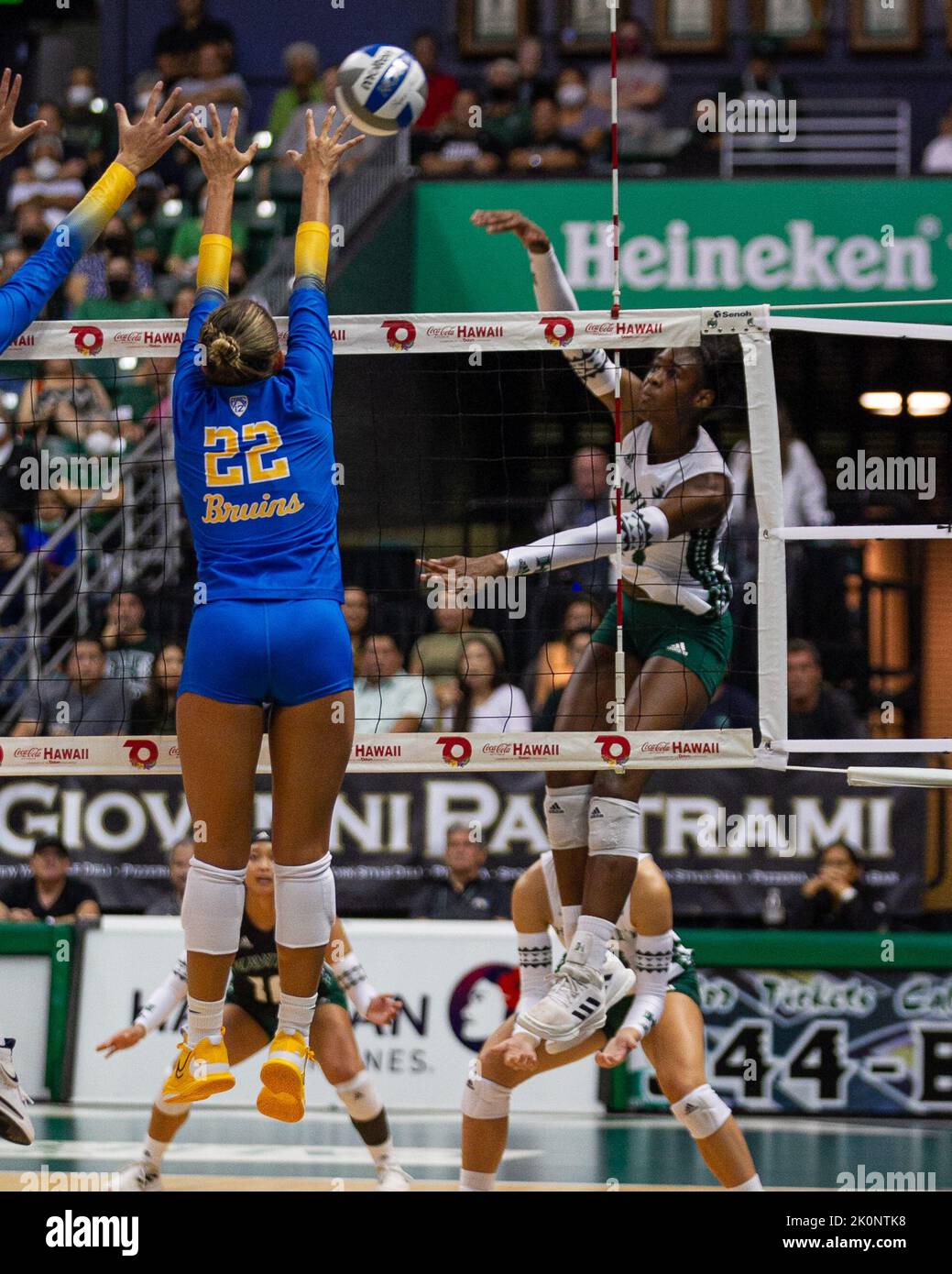 September 4, 2022 - Hawaii outside hitter Caylen Alexander (17) hits ...