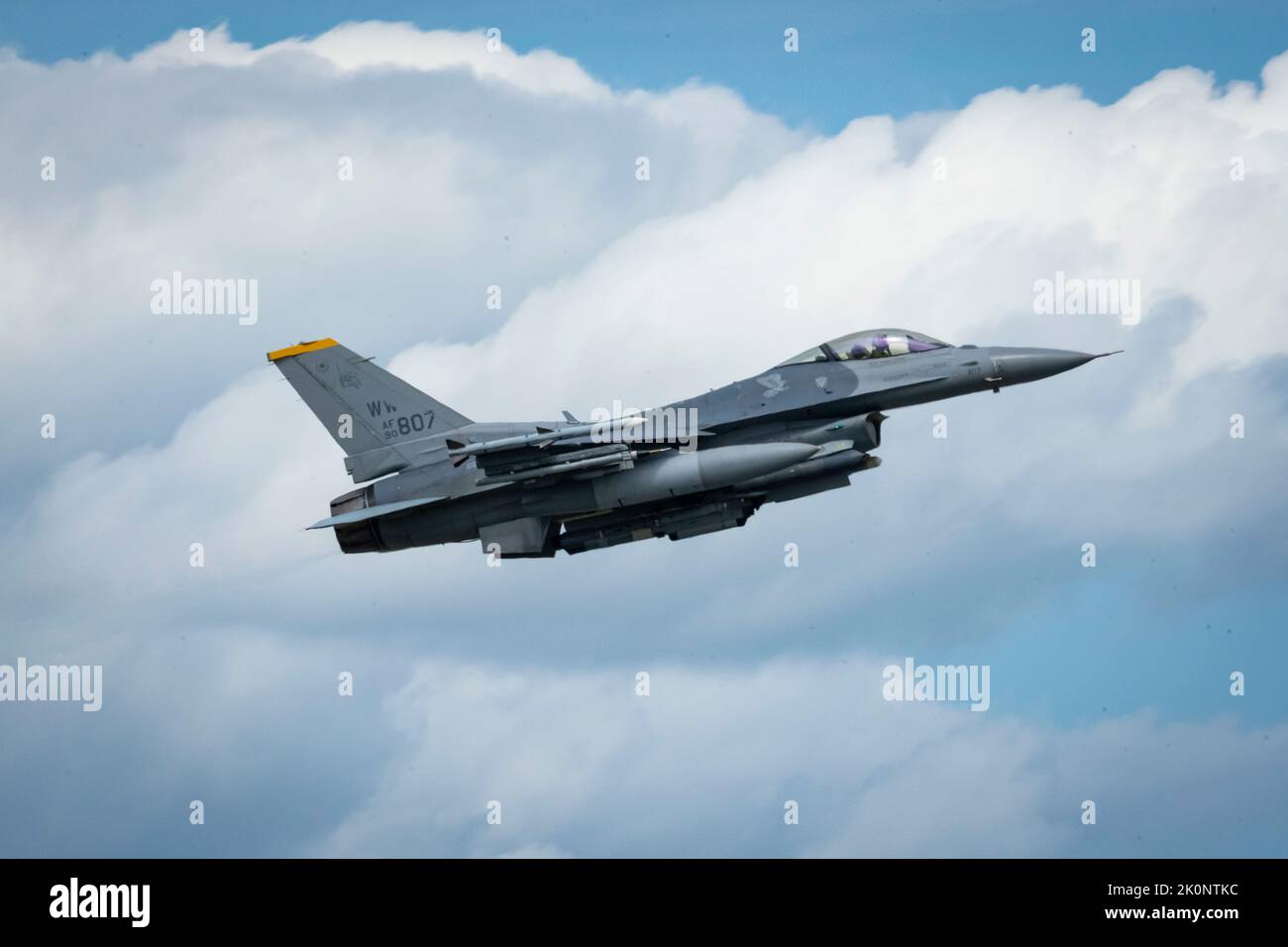 A U.S. Air Force F-16 Fighting Falcon assigned to the 13th Fighter ...