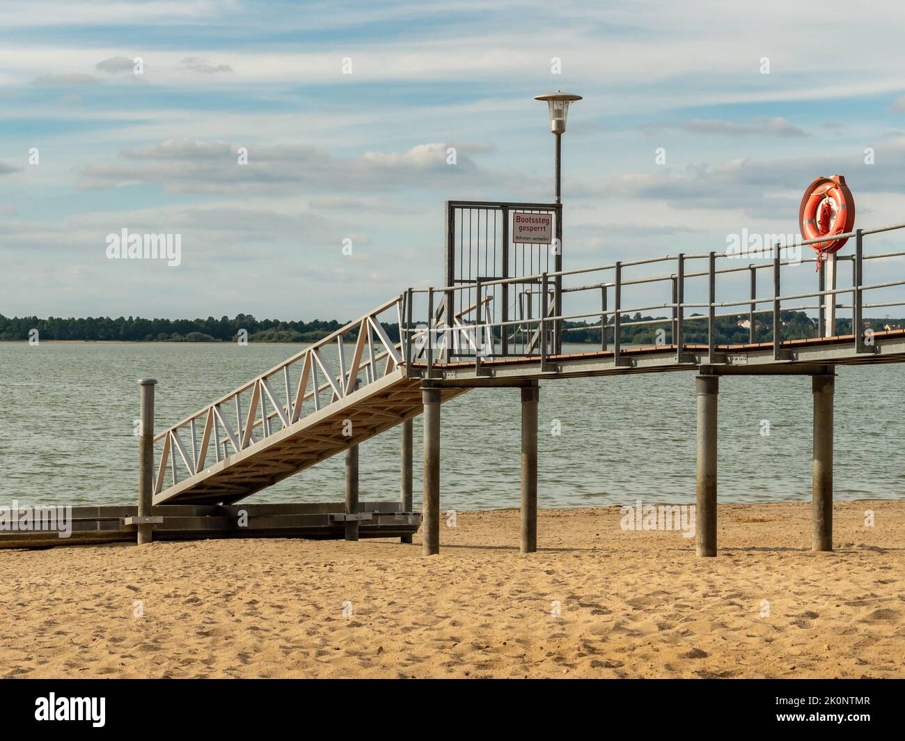 Landing stage for boats at the Bautzen Reservoir. There is not enough ...