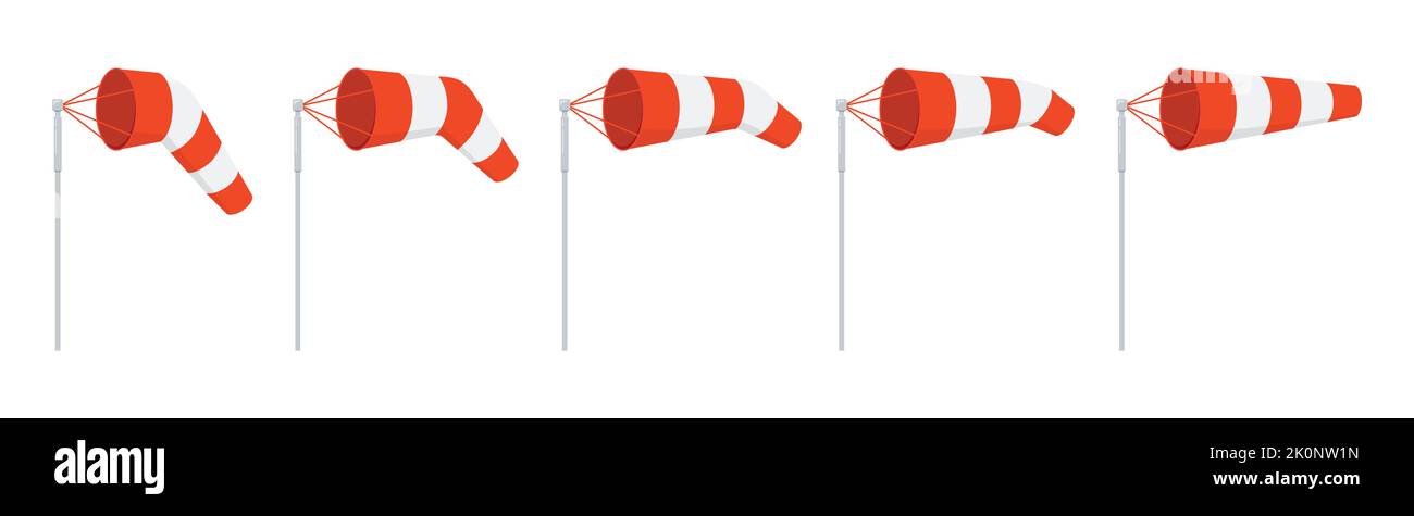 Windsock wind speed and direction chart vector illustration Stock ...