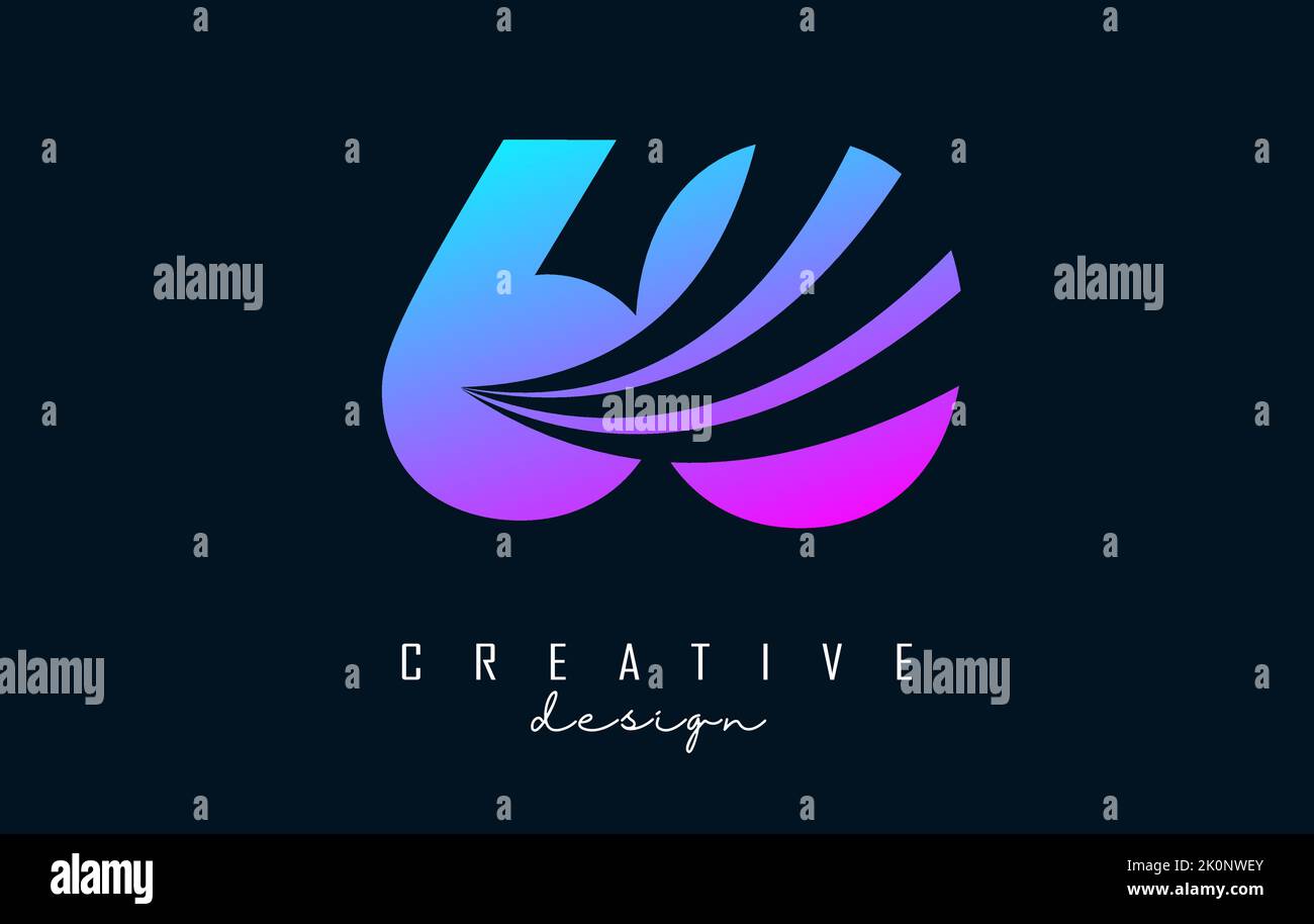 Colorful Creative number 60 6 0 logo with leading lines and road ...
