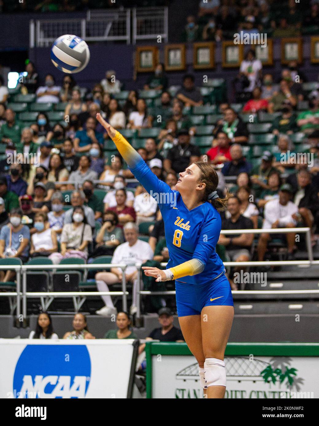 September 4, 2022 - UCLA libero Katie McCarthy serves the ball during ...