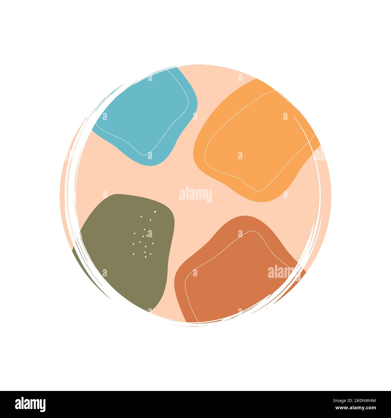 Cute logo or icon vector with abstract shapes in contemporary boho ...