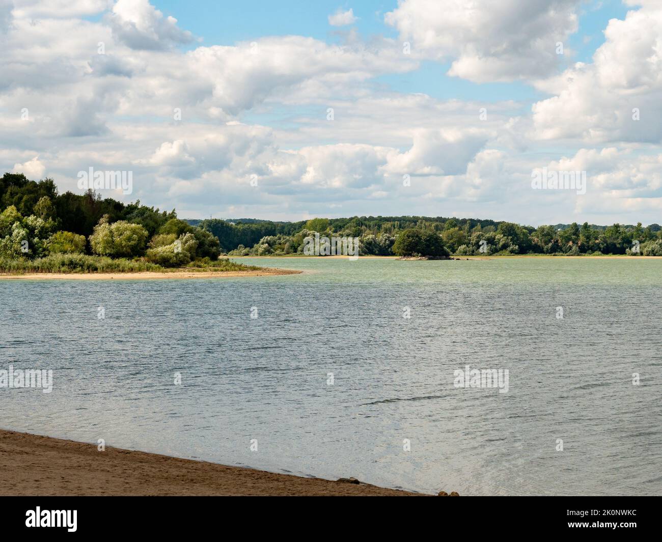 Landscape of the Bautzen Reservoir. Beautiful lake environment with ...