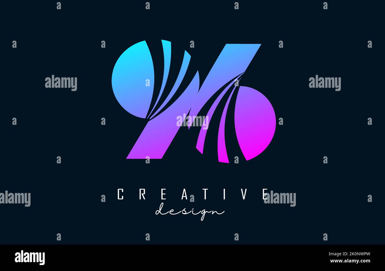 Colorful Creative number 96 9 6 logo with leading lines and road ...