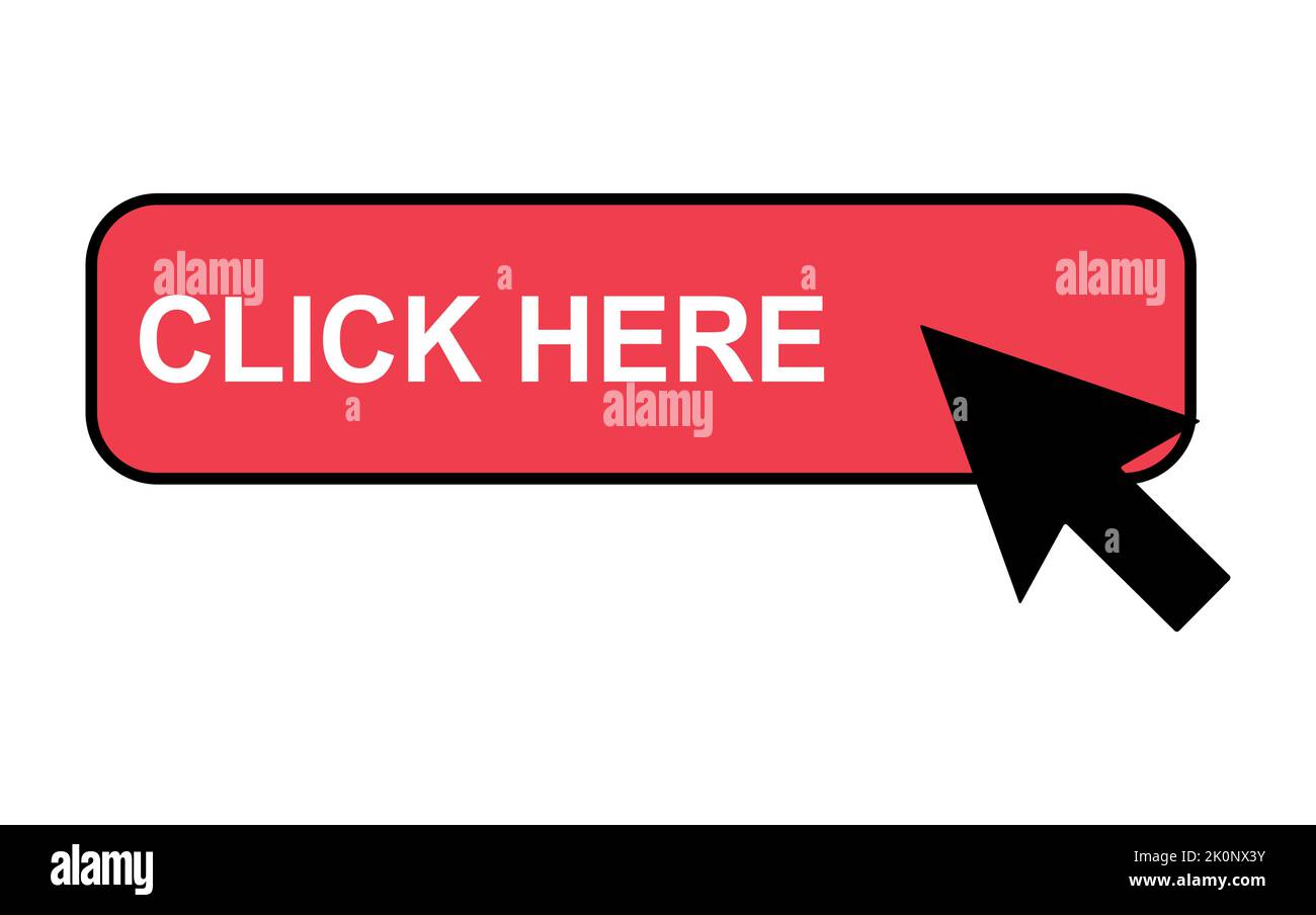 Click here web button, internet flat pointer design, press link vector ...