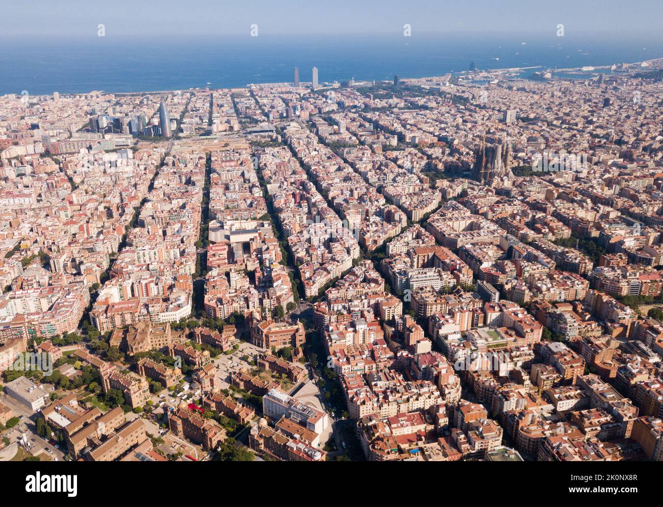 Aerial view of Barcelona districts Stock Photo - Alamy