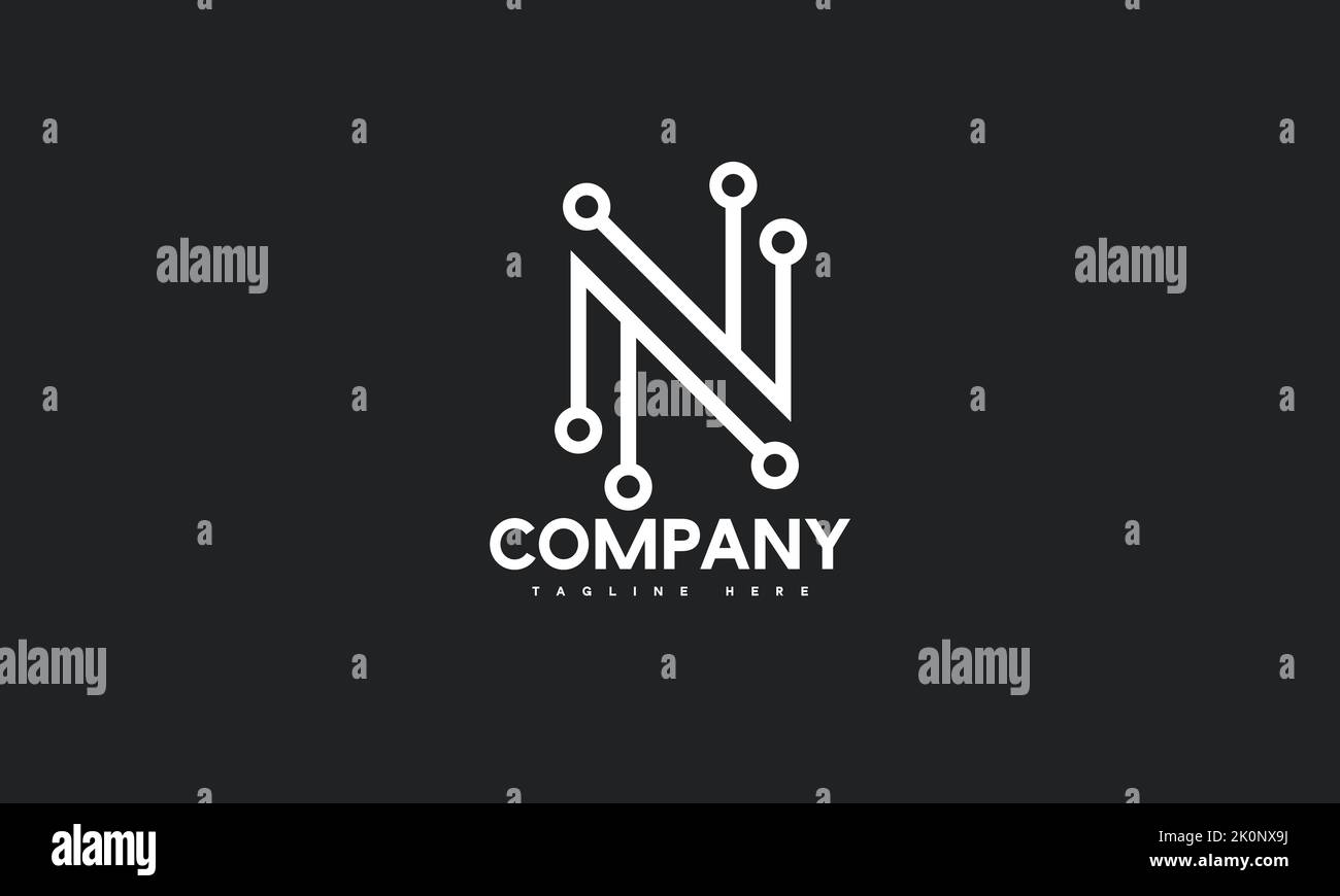minimal letter N logo template Stock Vector Image & Art - Alamy