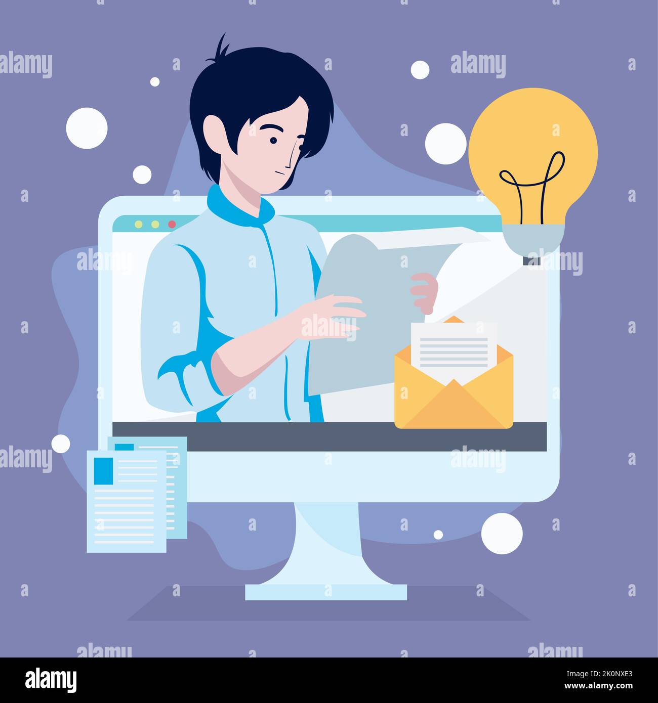 man on job research Stock Vector Image & Art - Alamy