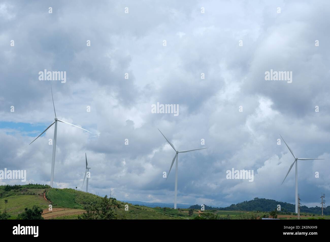 Windmill for electric power production with beautiful landscapes and ...