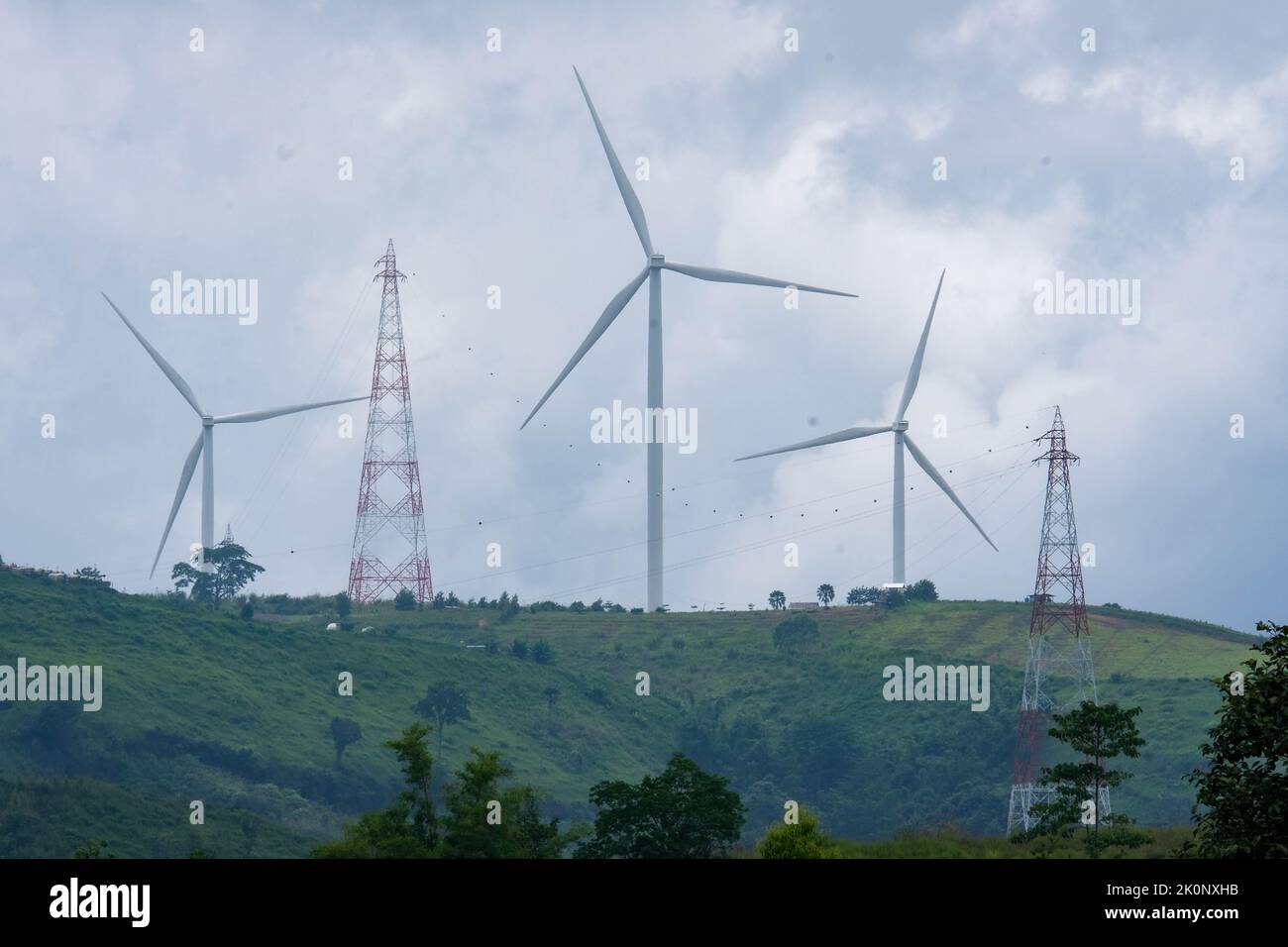 Windmill for electric power production with beautiful landscapes and ...