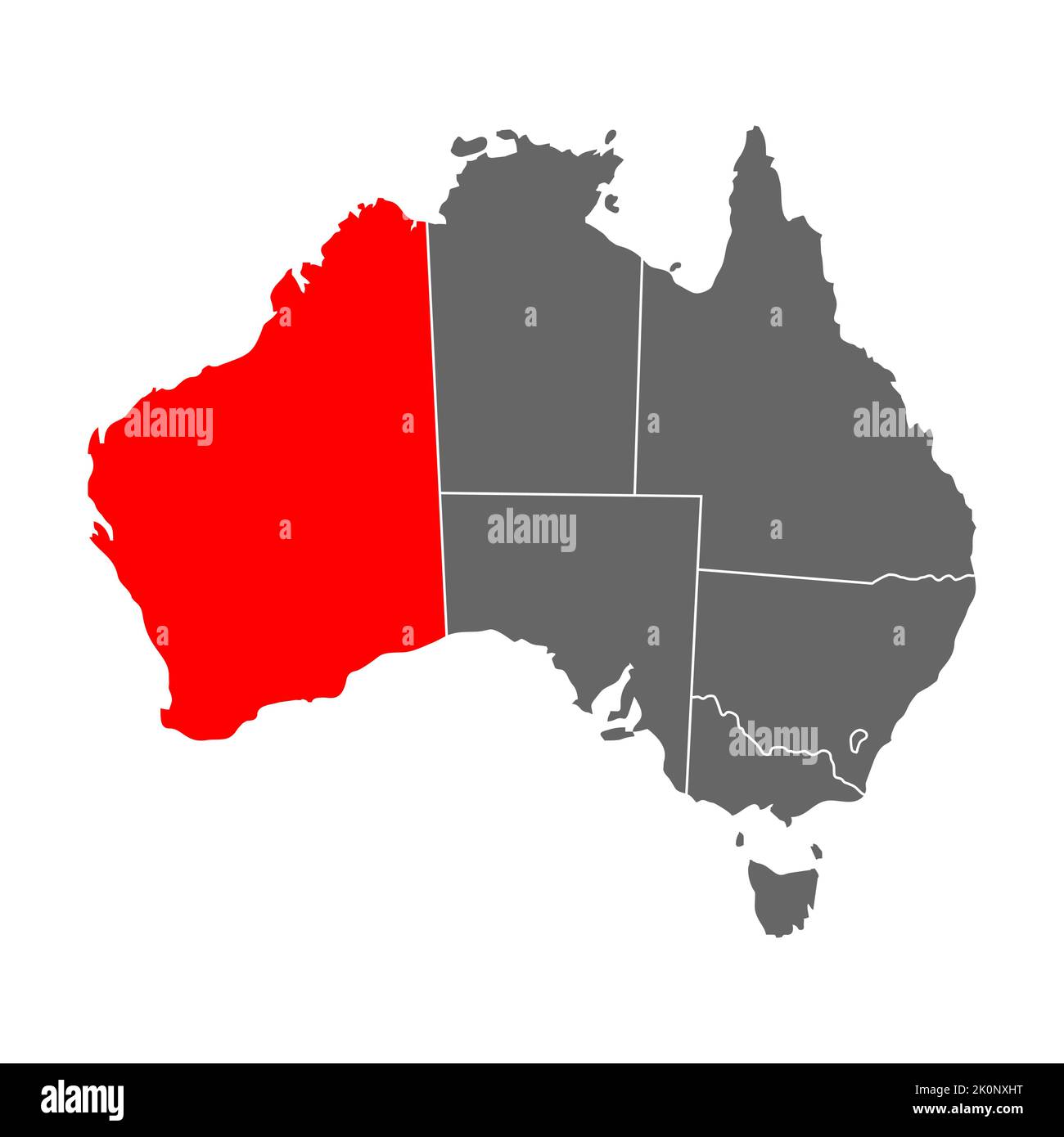 Australia map of Western Australia icon, geography blank concept ...