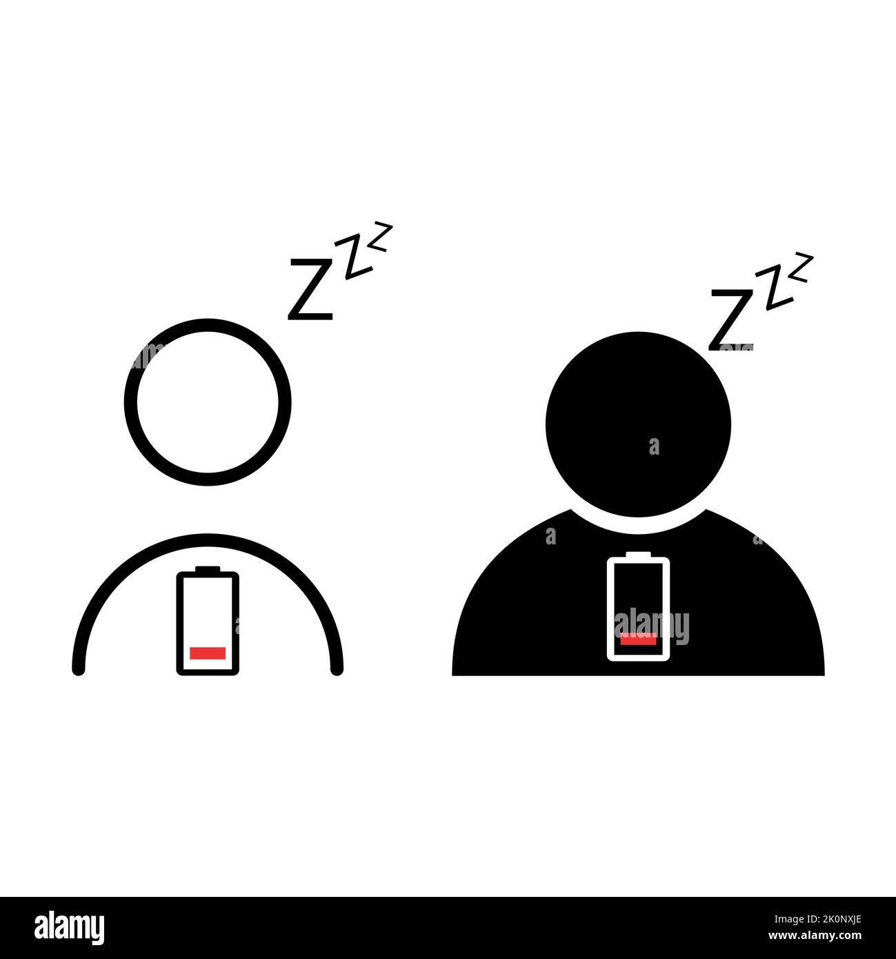 Set of Tired man icon, sleep emotion tired sign, bored concept symbol ...