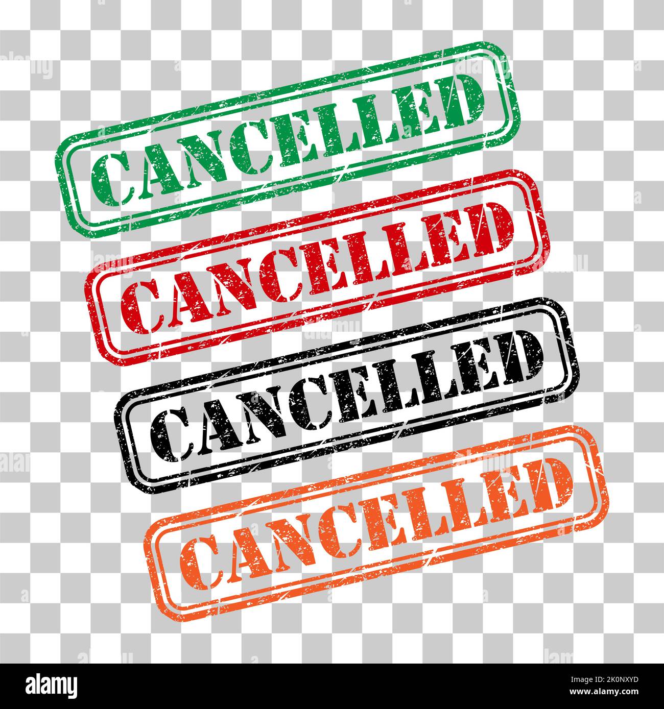 Set of Cancelled stamp symbol, label sticker sign button, text banner vector illustration Stock ...