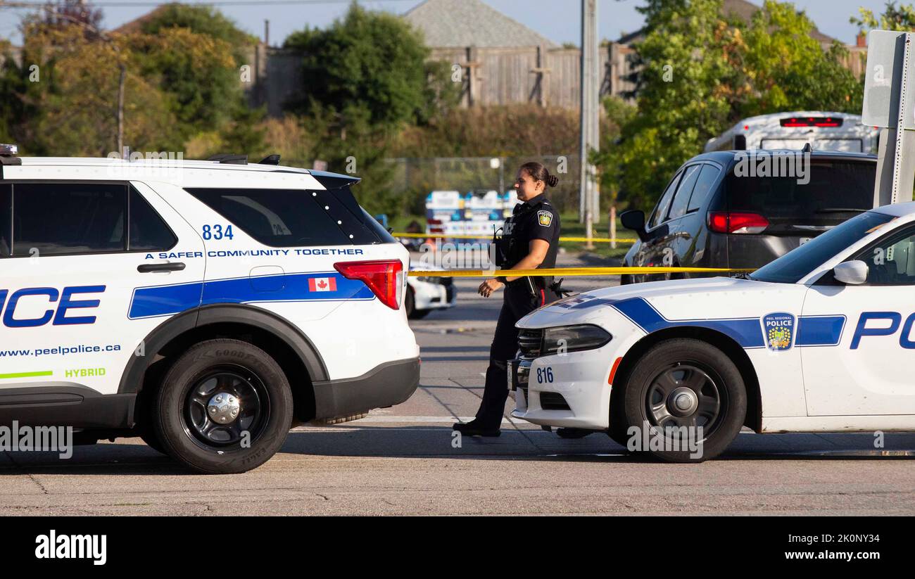 Mississauga, Canada. 12th Sep, 2022. A police officer on duty is seen ...