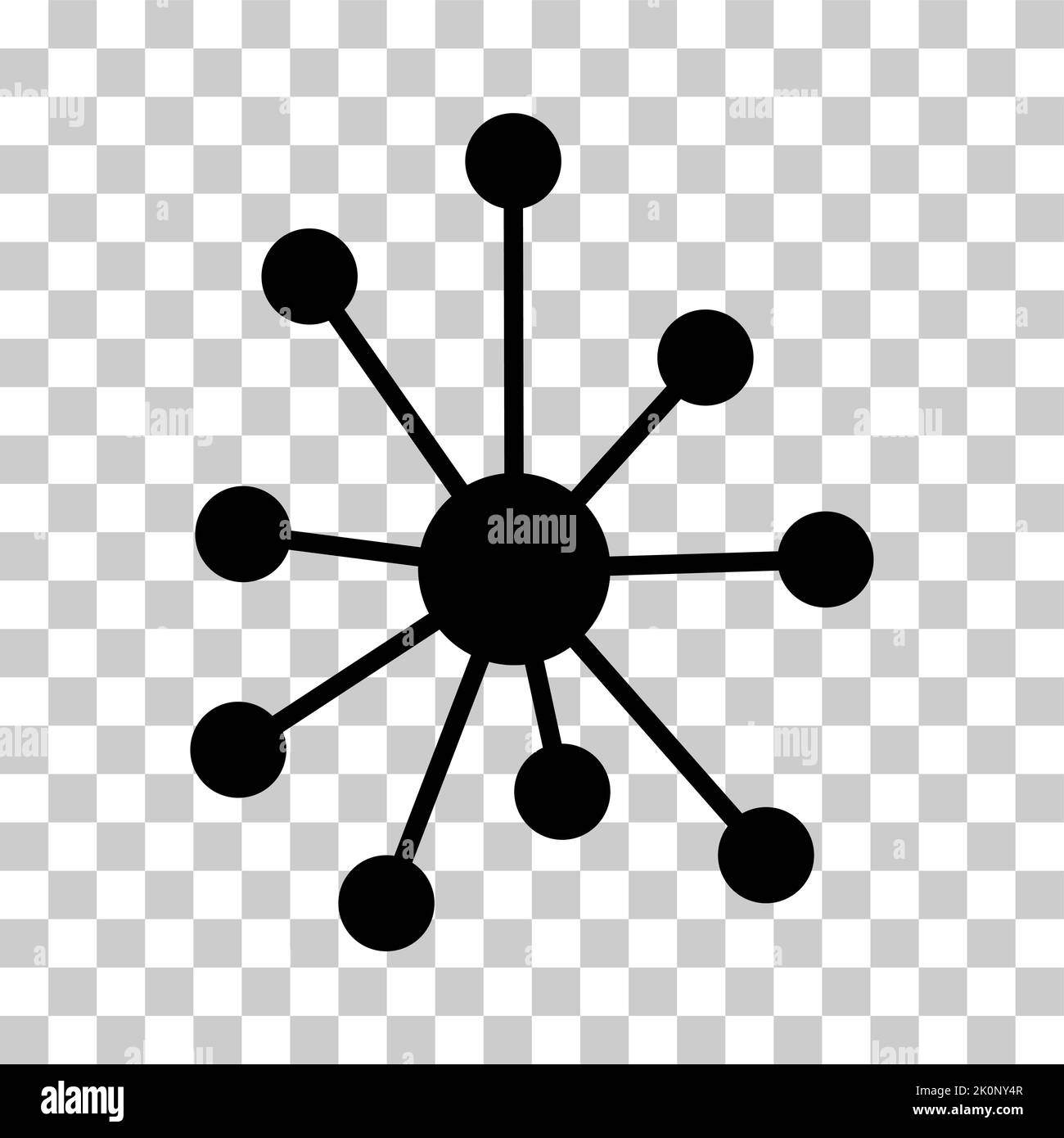 Hub Flat Network Icon Connect Structure Vector Symbol Isolated Background Technology System