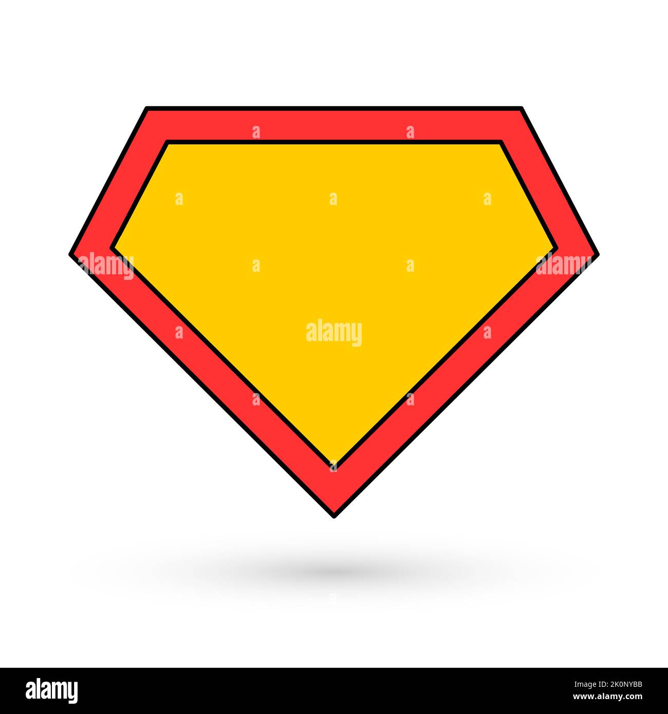 Shield graphic hero shadow icon, isolated comic shape concept symbol ...