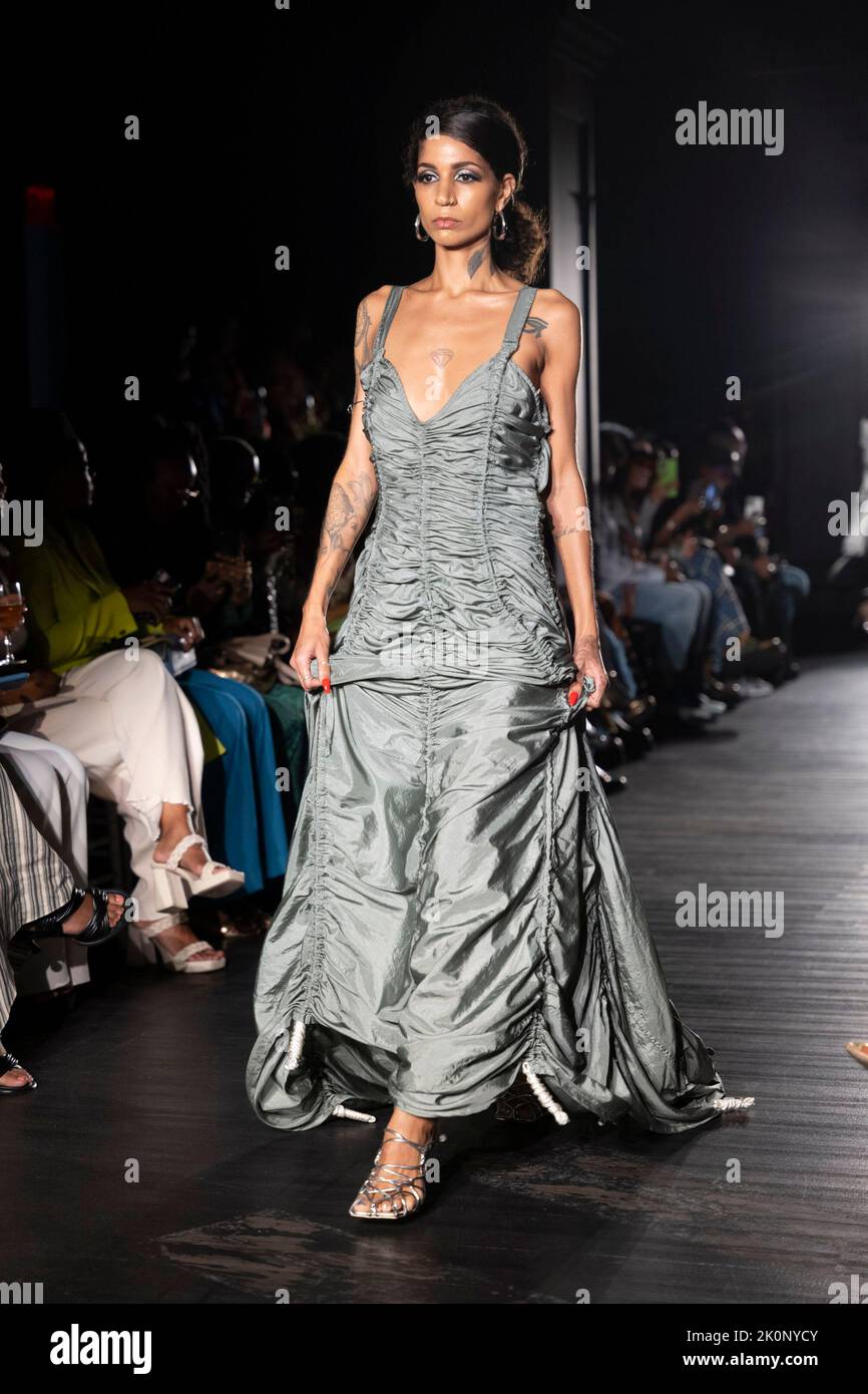 New York, New York, USA. 12th Sep, 2022. AZIZA ABDULA NICOLE models for ...