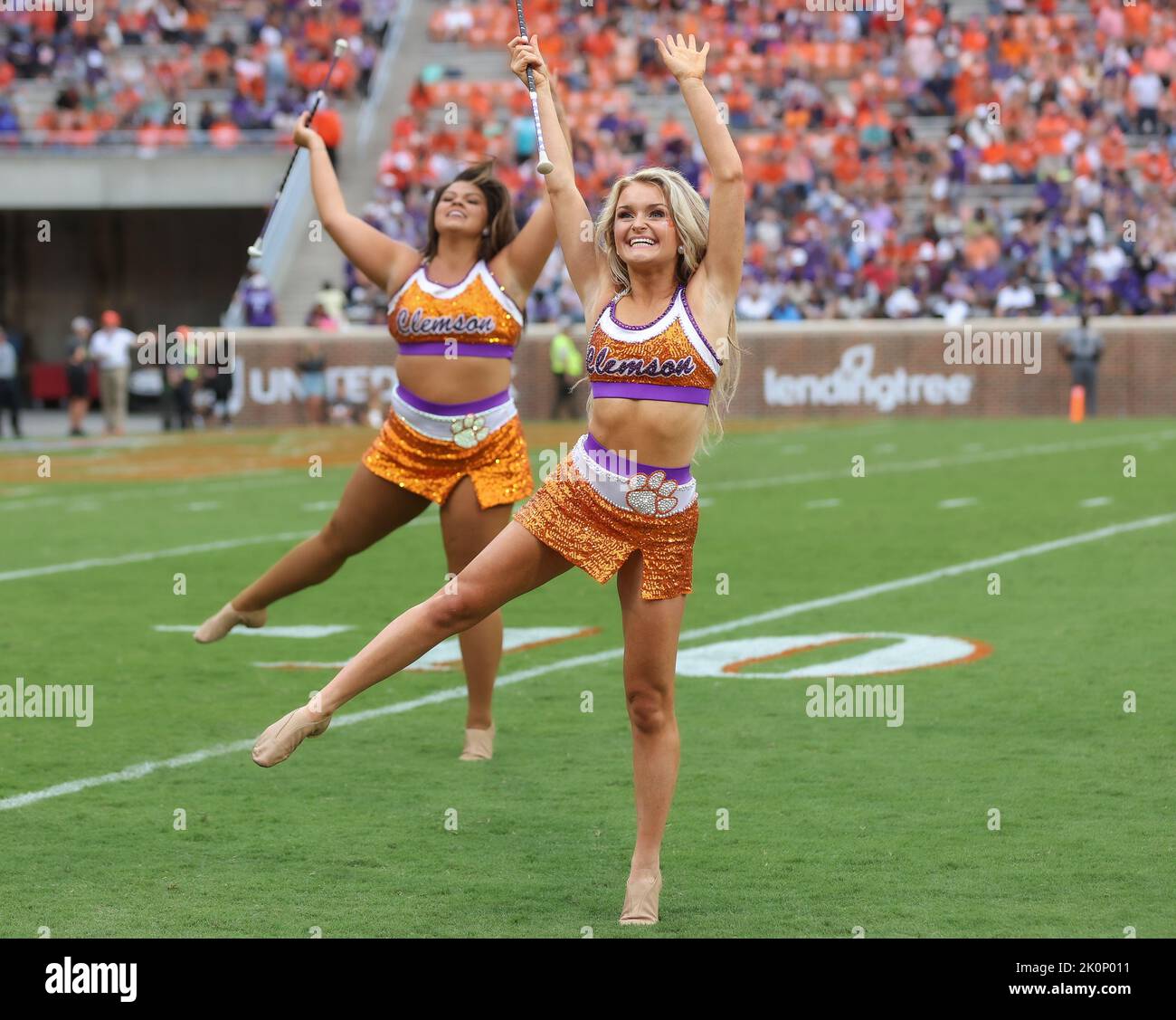 Clemson, SC, USA. 10th Sep, 2022. A Clemson Twirler performs during the ...