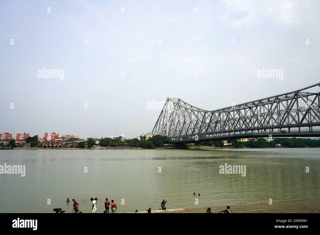 View of Howrah Bridge from Jagannath Ghat Stock Photo - Alamy
